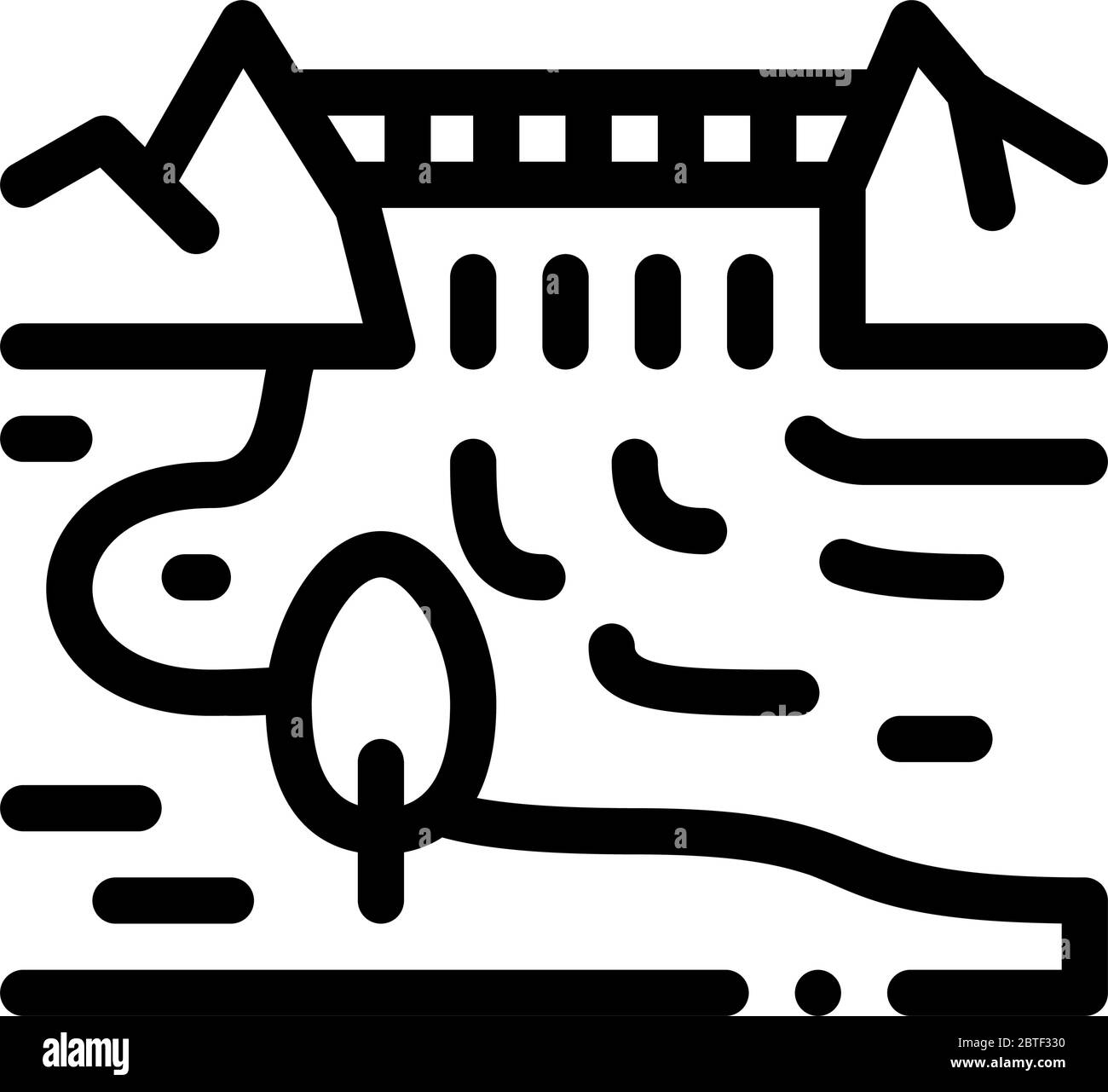flowing river icon vector outline illustration Stock Vector Image & Art ...