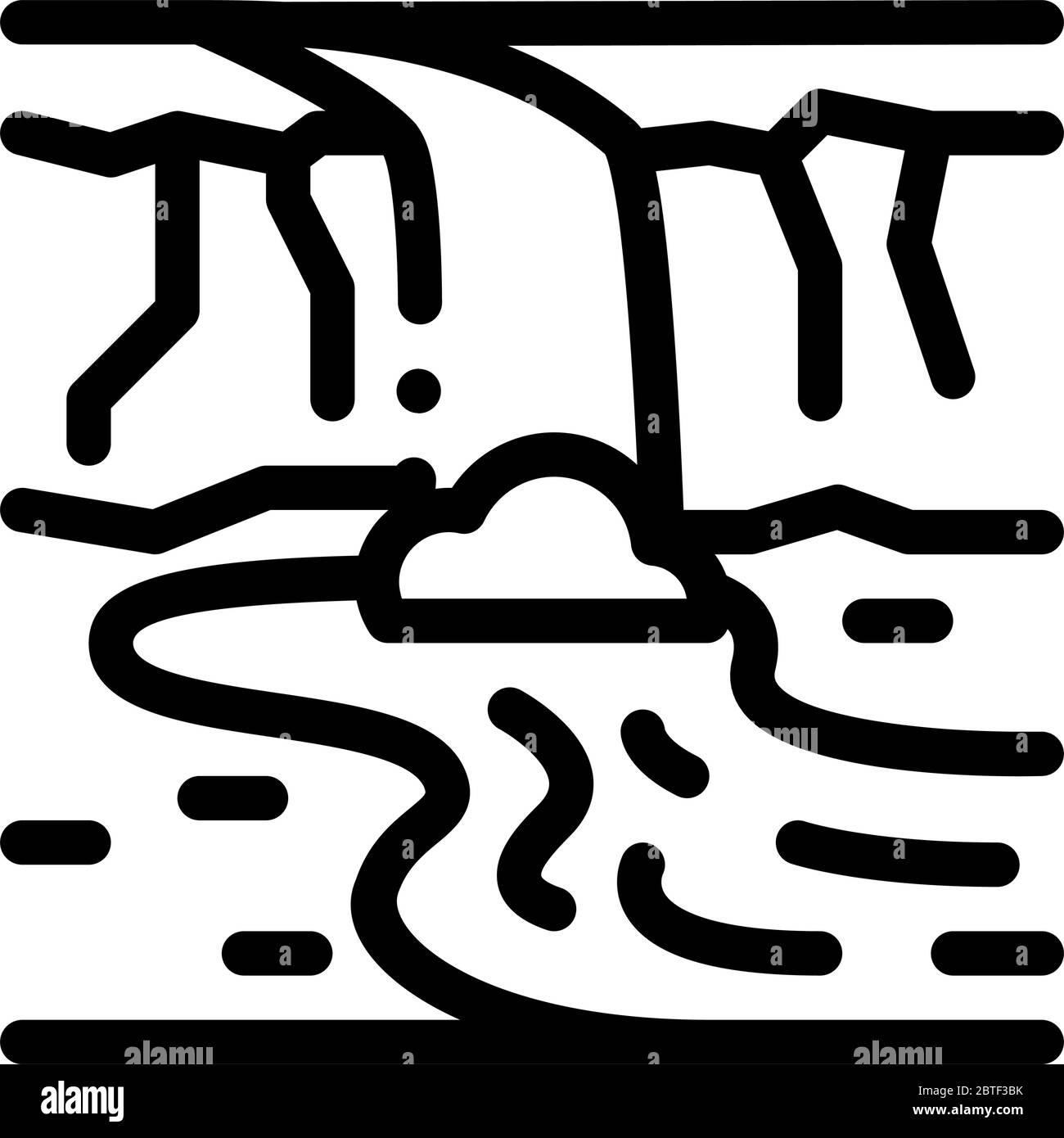 river among mountains icon vector outline illustration Stock Vector ...