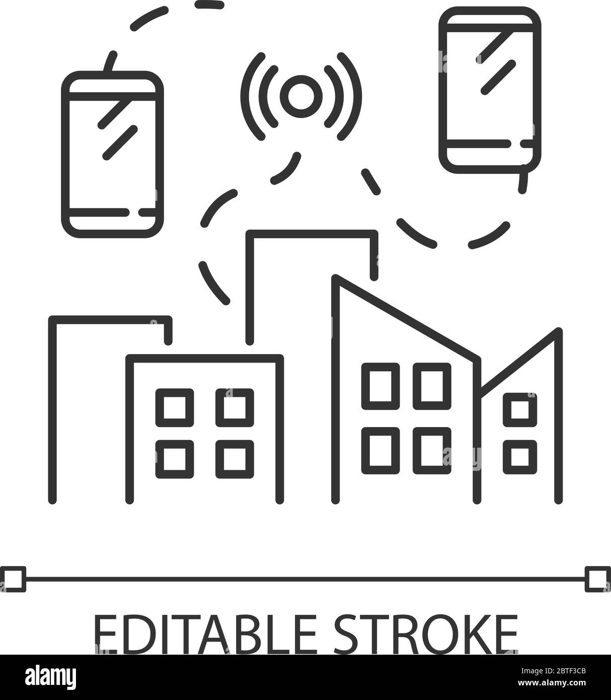 Mobile network pixel perfect linear icon Stock Vector Image & Art - Alamy