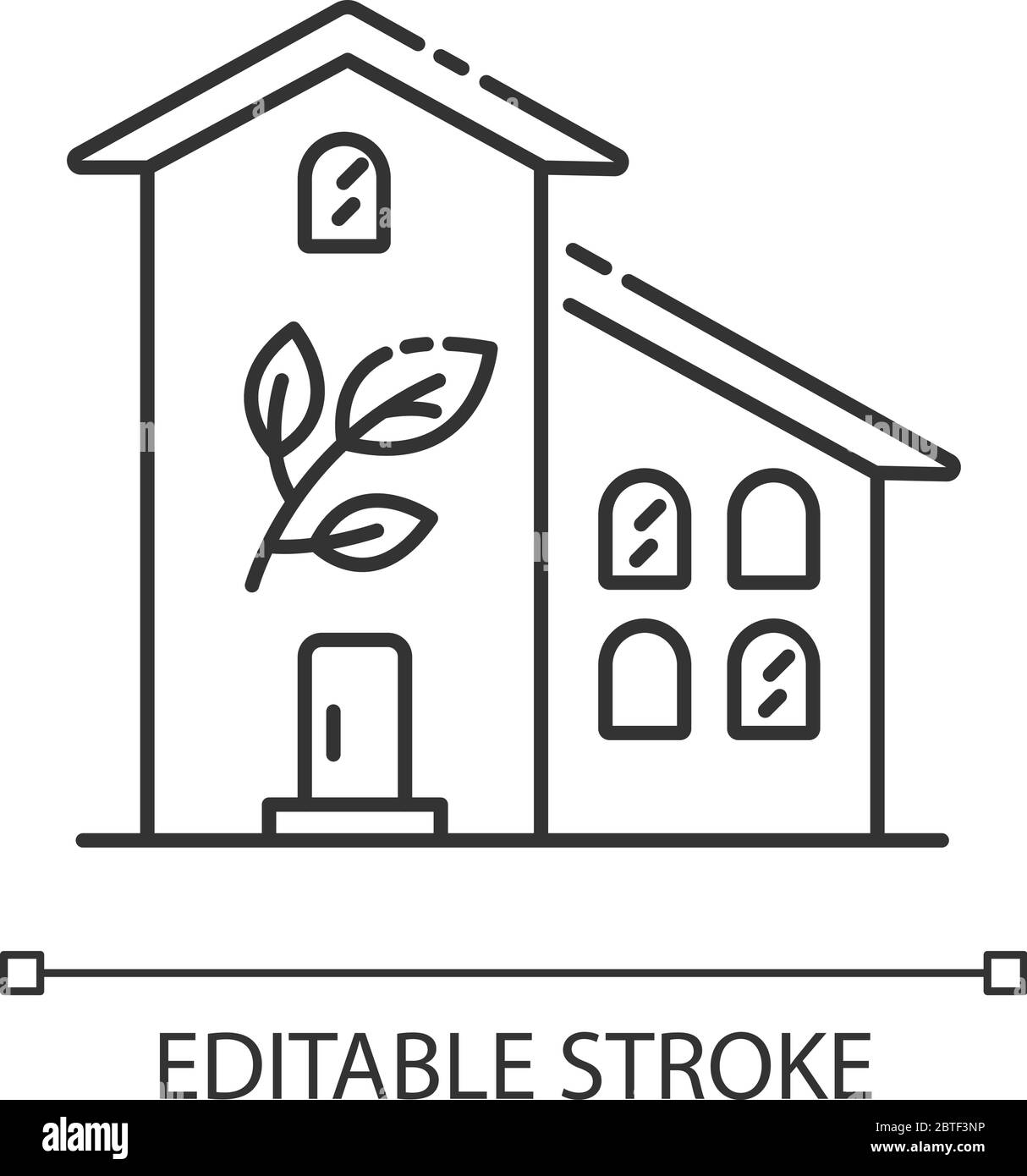 Green building pixel perfect linear icon Stock Vector Image & Art - Alamy