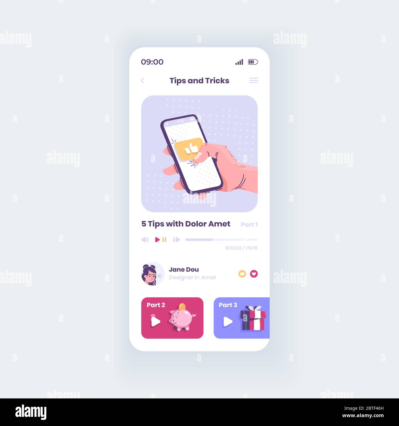Online multimedia player smartphone interface vector template Stock ...