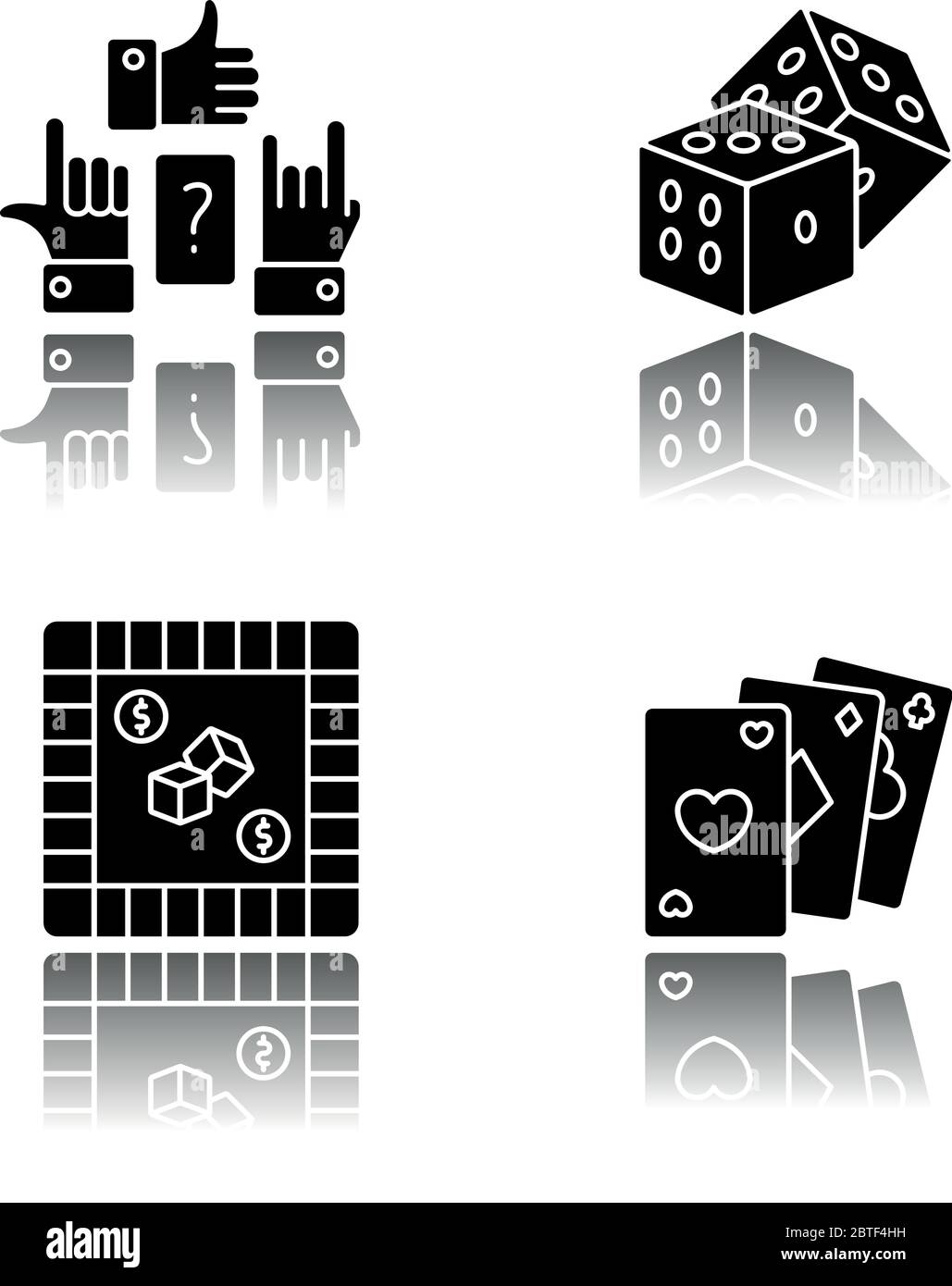 Amusing games drop shadow black glyph icons set Stock Vector Image ...