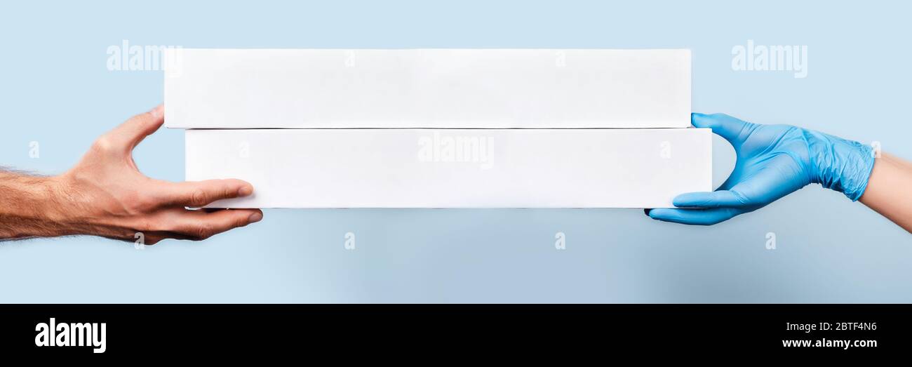 Safe delivery with care for yourself and others. Front view to delivery ...