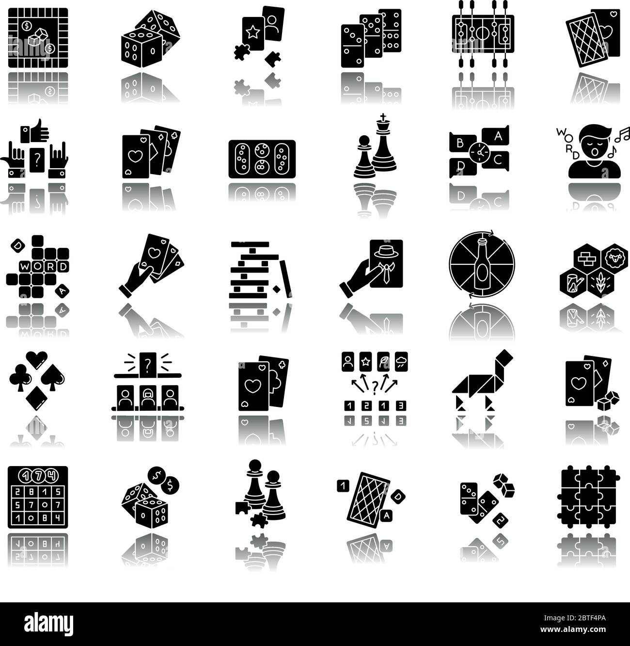 Board games drop shadow black glyph icons set Stock Vector Image & Art ...