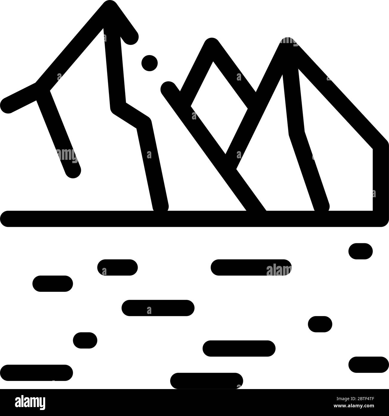 mountain and forest terrain icon vector outline illustration Stock ...