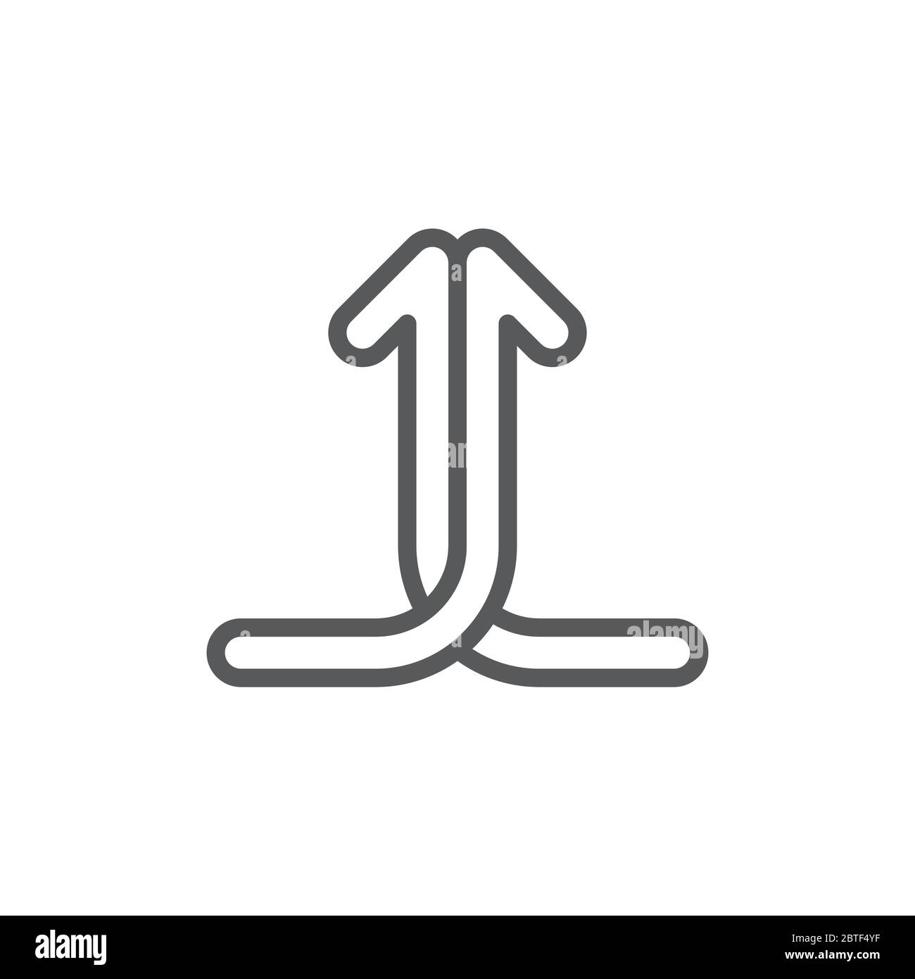 Merged arrow vector icon symbol isolated on white background Stock ...