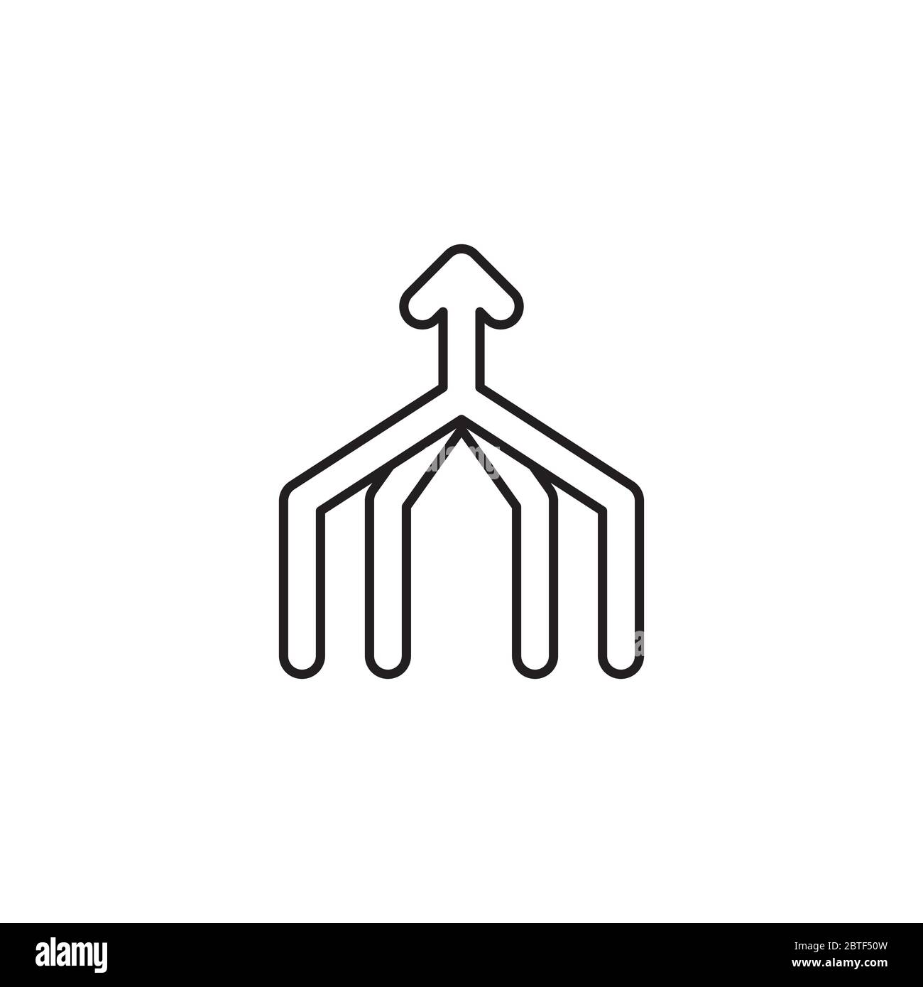 Merged arrow vector icon symbol isolated on white background Stock ...