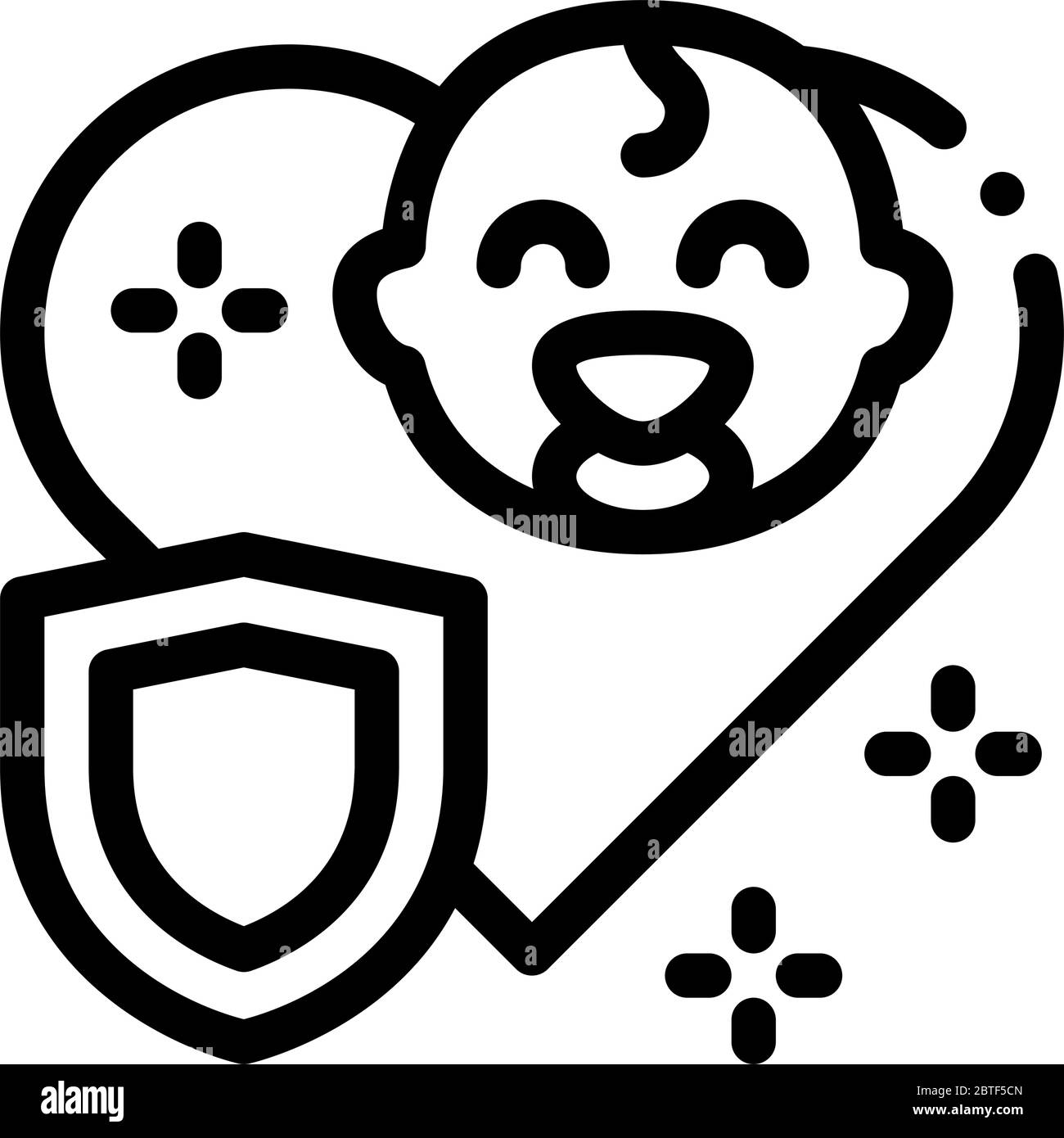 baby immunity protection icon vector outline illustration Stock Vector ...