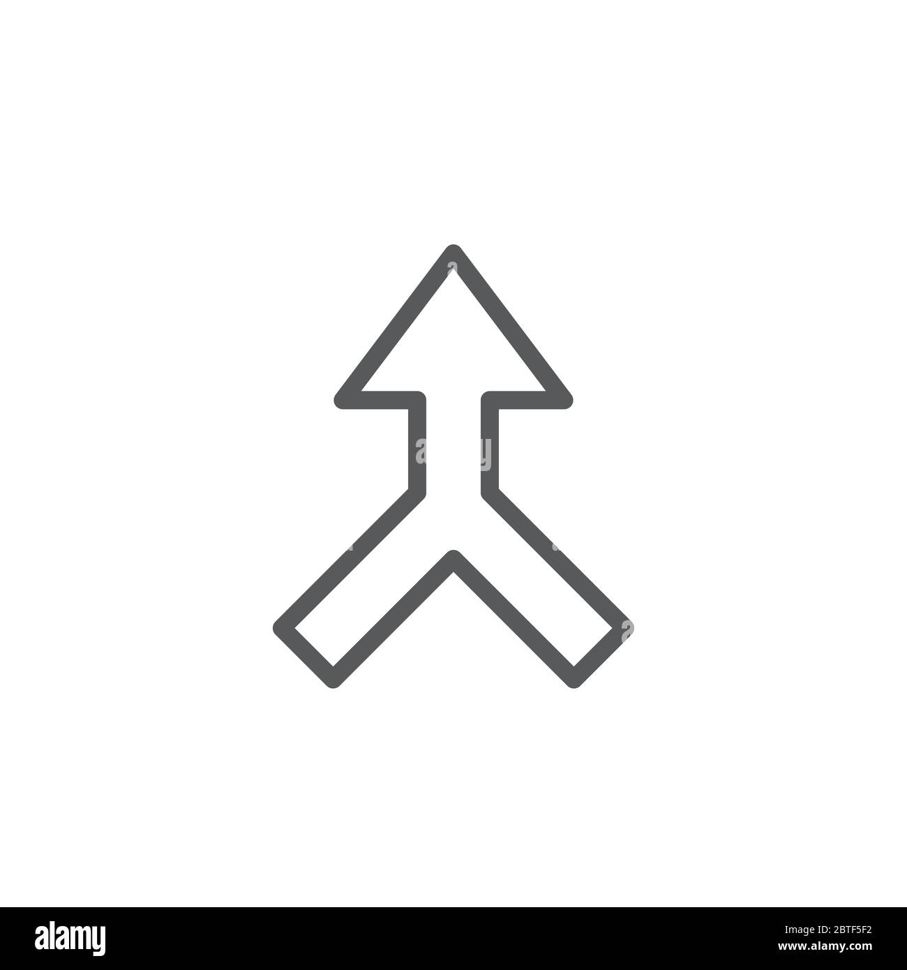 Merged arrow vector icon symbol isolated on white background Stock ...