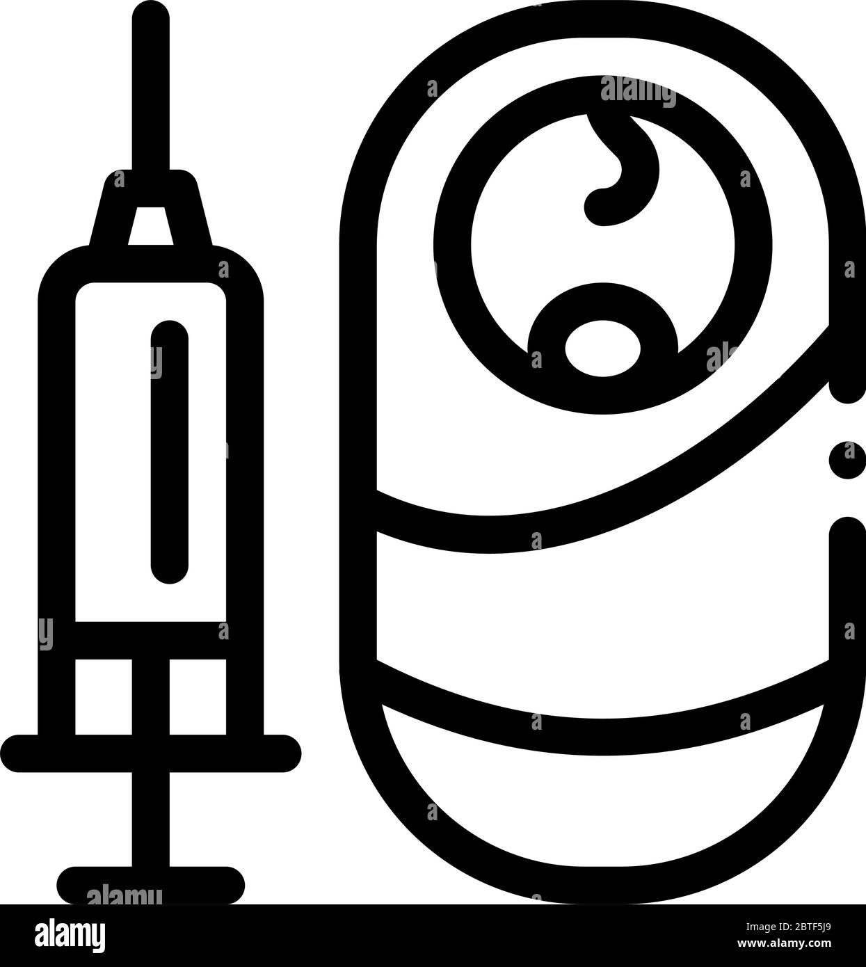 baby injection icon vector outline illustration Stock Vector Image ...