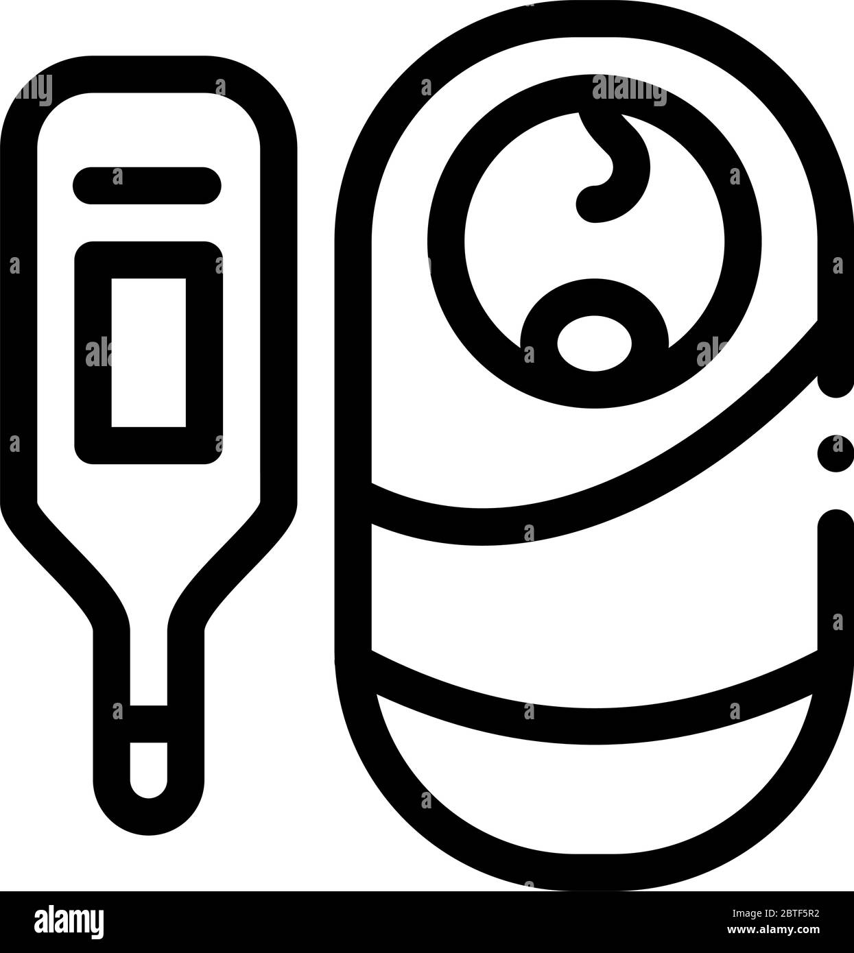 baby temperature measurement icon vector outline illustration Stock ...