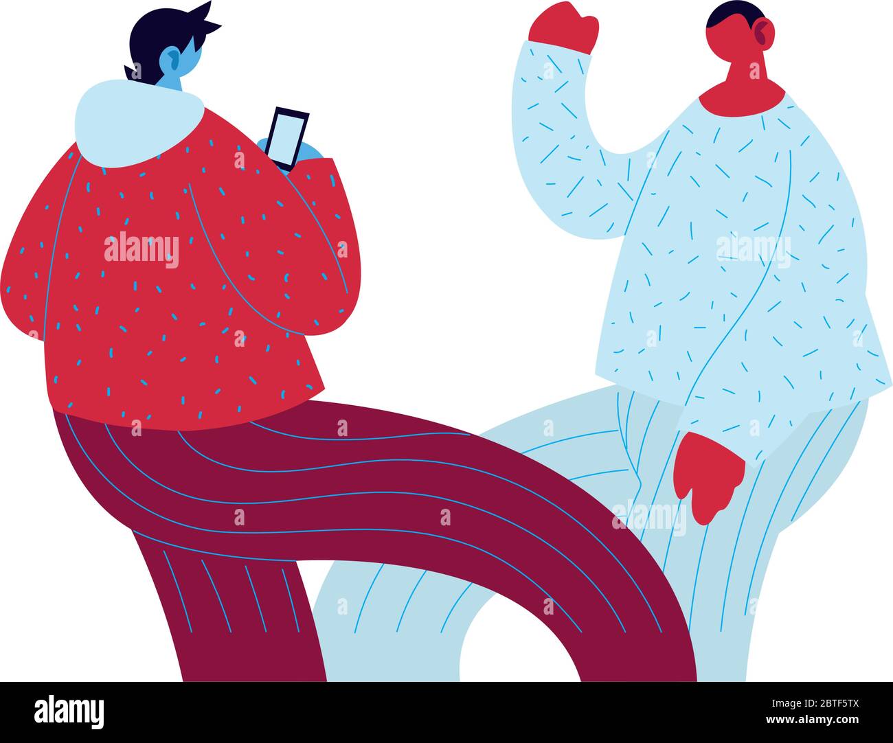 Men cartoons with smartphone chatting design, Message chat and ...