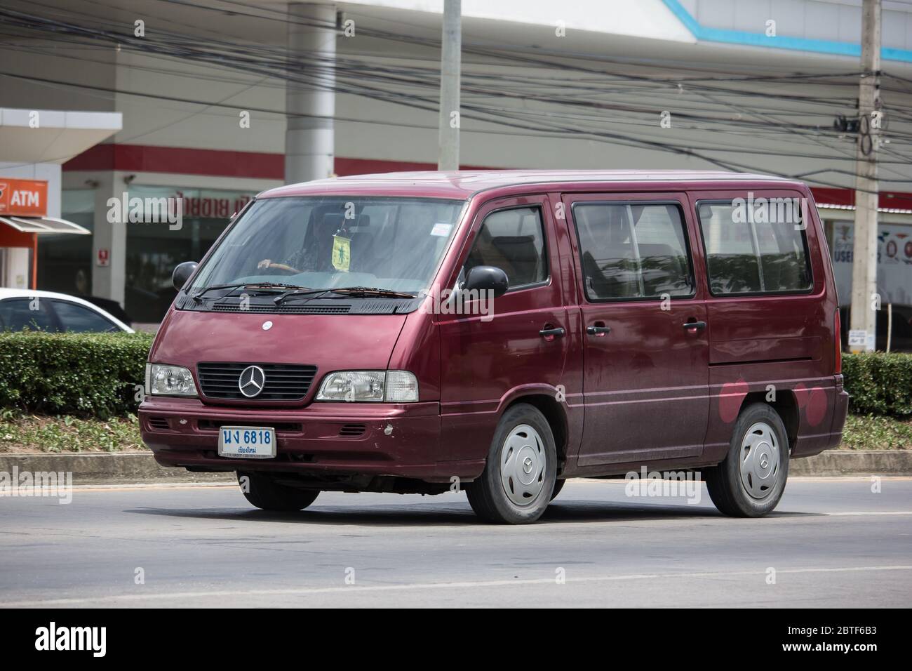 Chiangmai, Thailand - May 19 2020: Private Benz MB140D Van. On road no ...