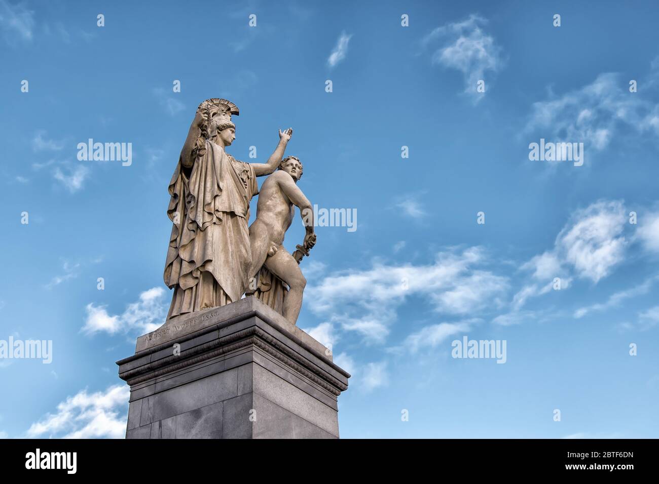 Berlin, Germany - December 9, 2019: The sculpture on the Schloss Bridge ...