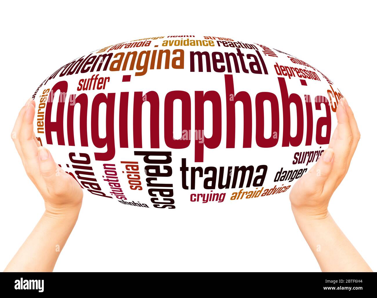 Anginophobia fear of angina or choking word hand sphere cloud concept ...