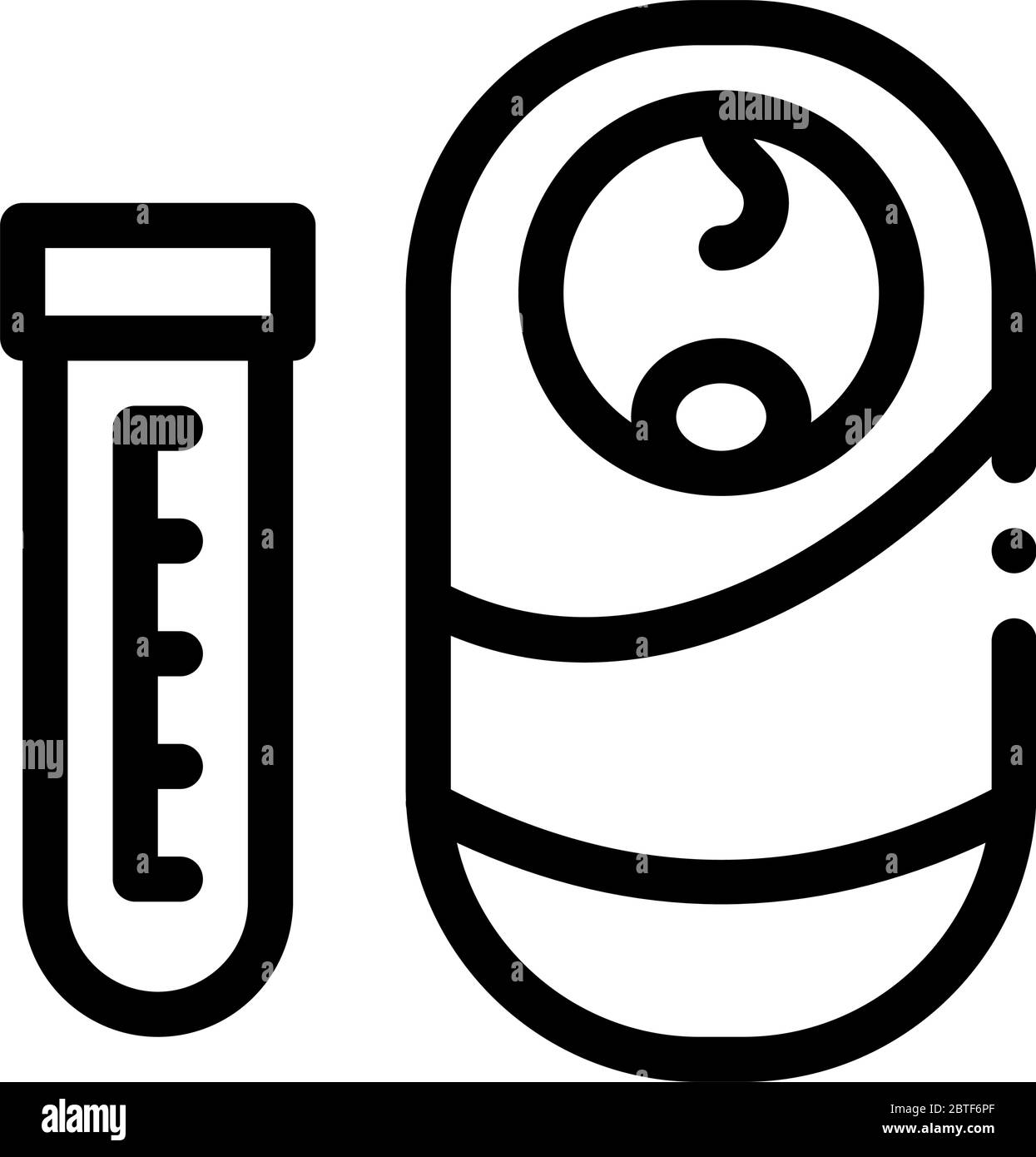 test tube and baby icon vector outline illustration Stock Vector Image ...