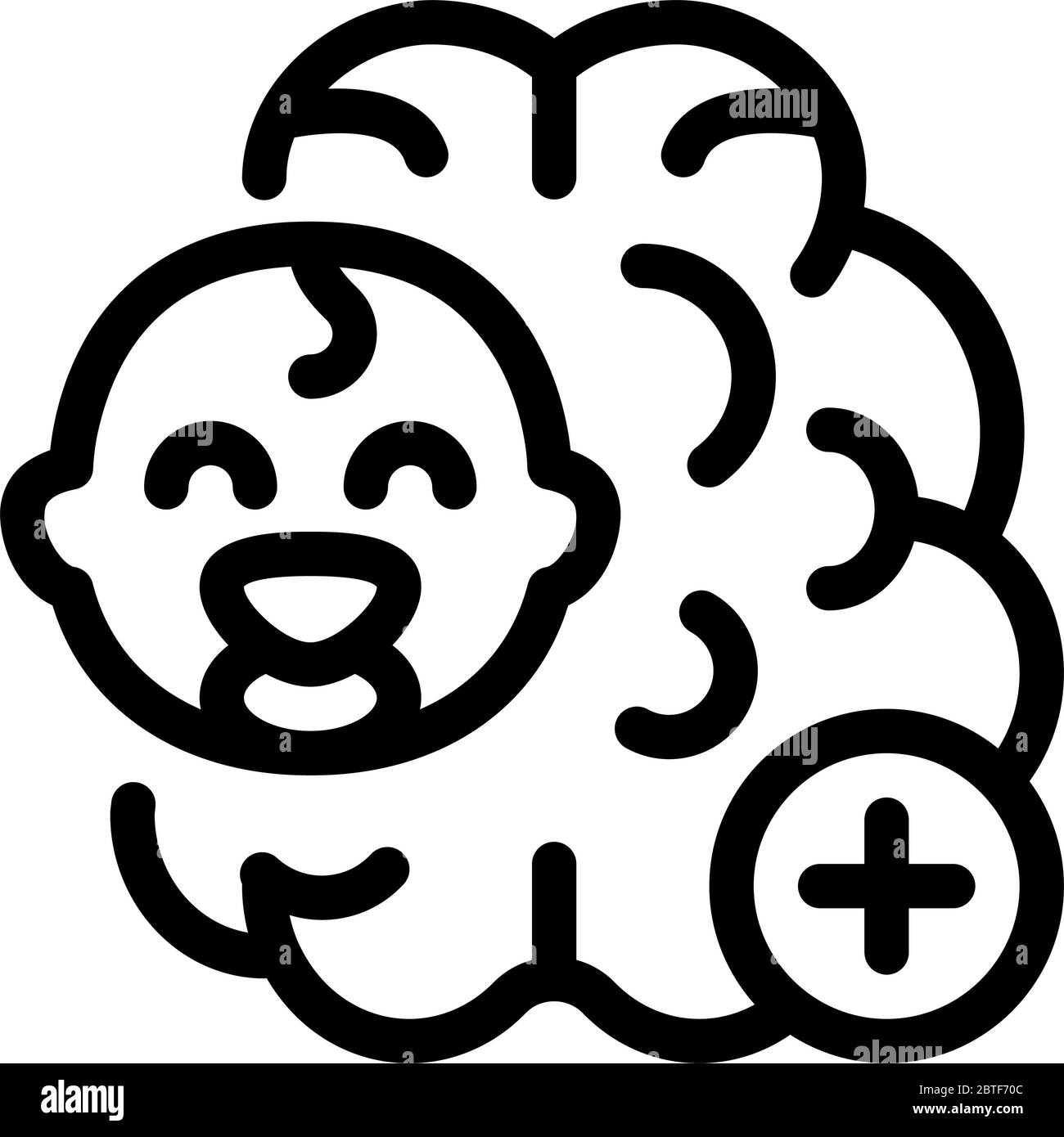 baby brain icon vector outline illustration Stock Vector Image & Art ...