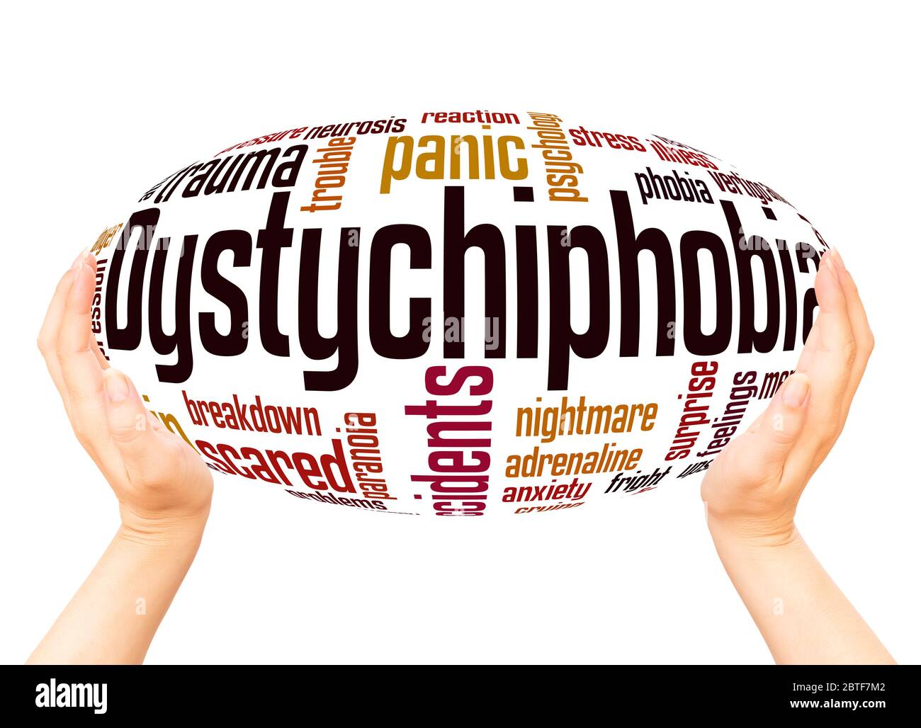 Dystychiphobia fear of accidents word hand sphere cloud concept on ...