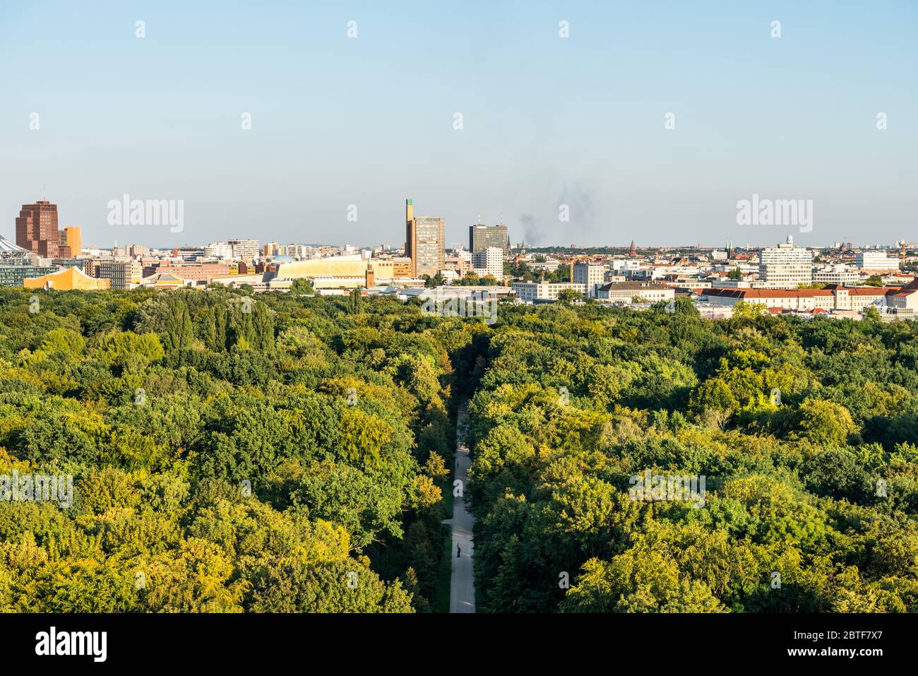 Panoramic city view of Berlin, viewfrom the top of the Berlin Victory ...