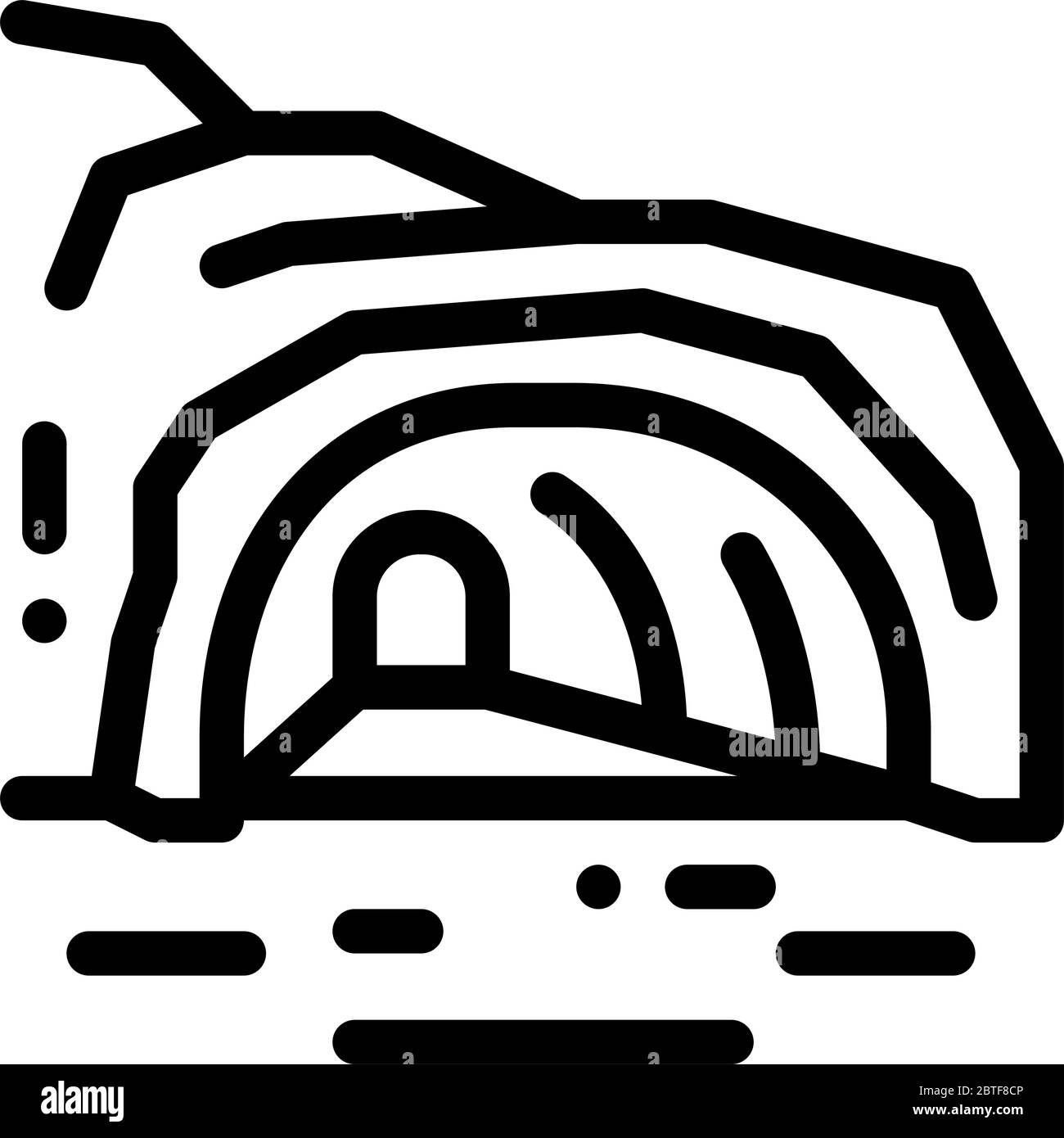 mountain cave gorge icon vector outline illustration Stock Vector Image ...