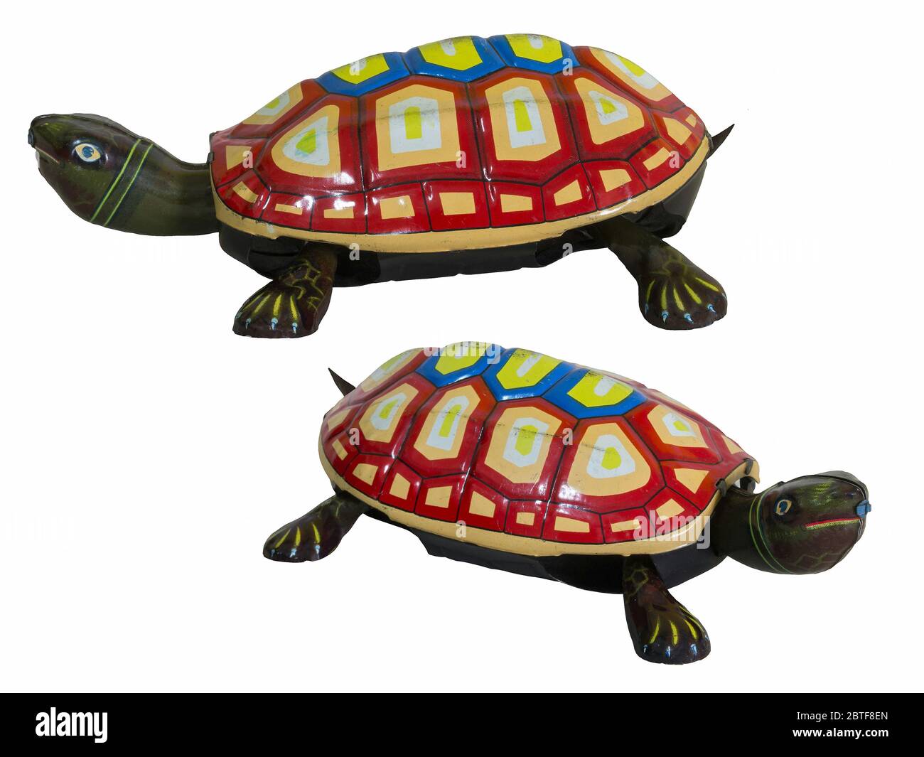 Vintage tin toys turtle, two turtles tin toys / Isolated white Stock ...