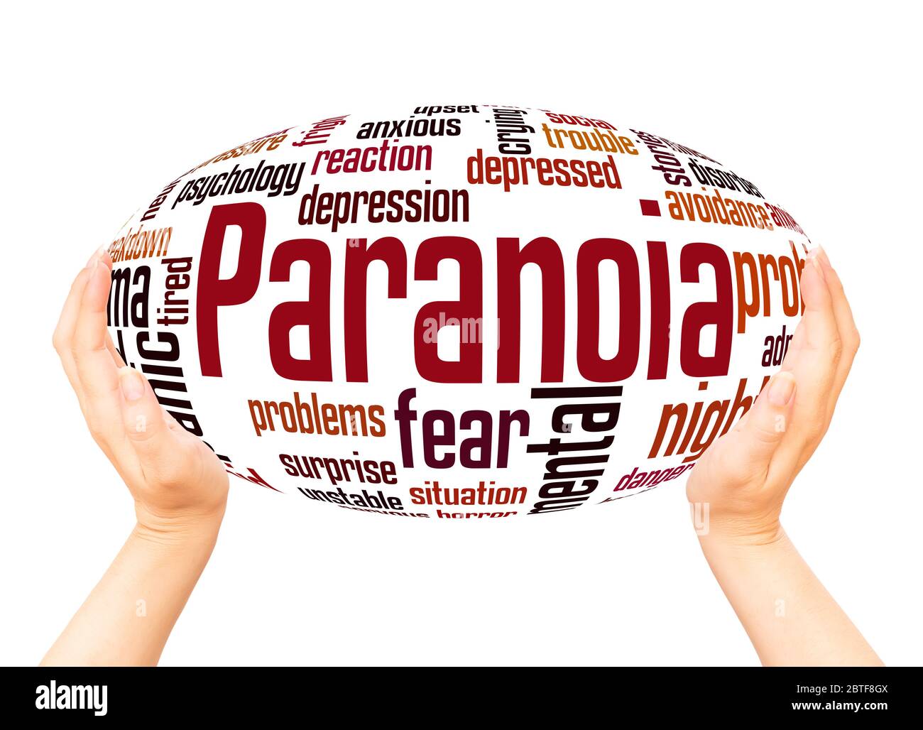 Paranoia word hand sphere cloud concept on white background Stock Photo ...