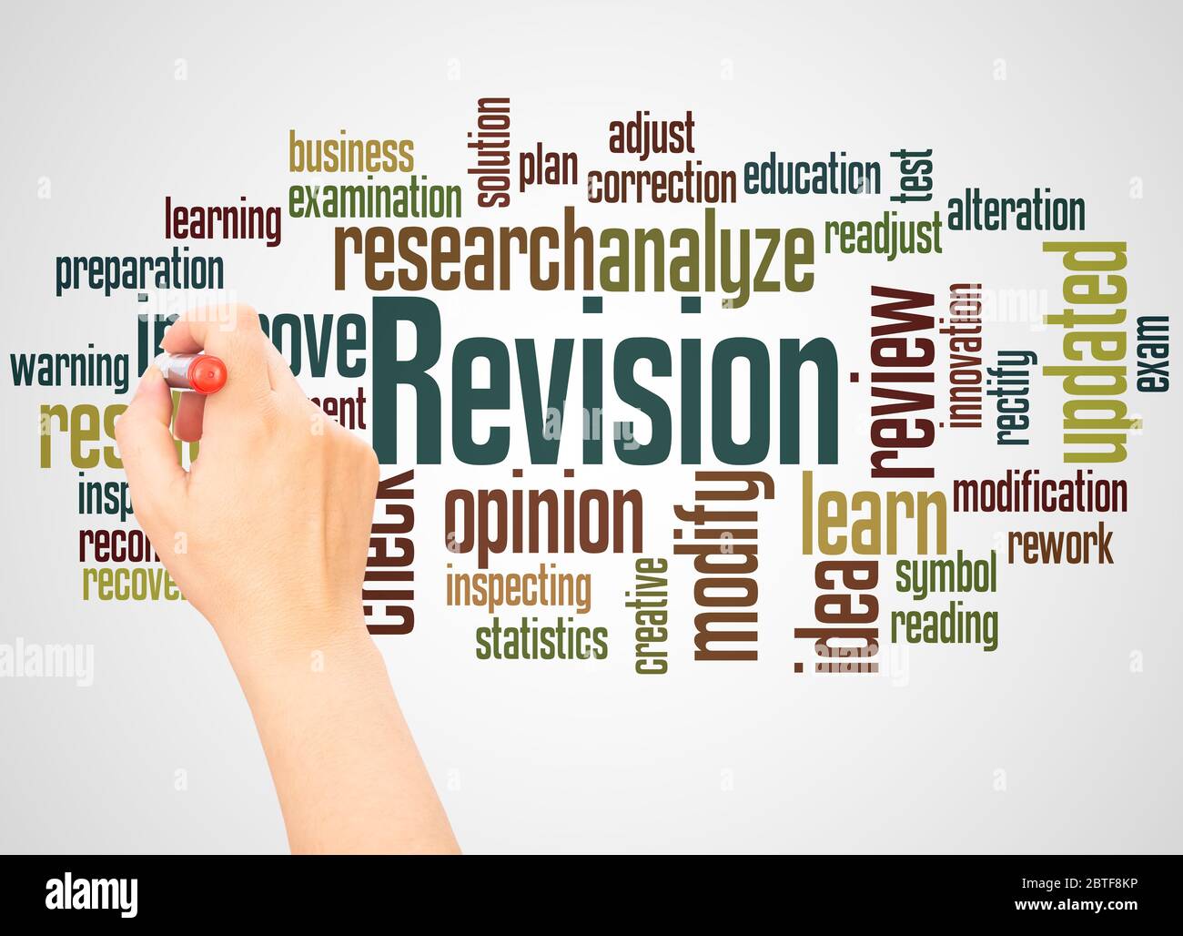 Revision word cloud hand writing concept on white background Stock ...