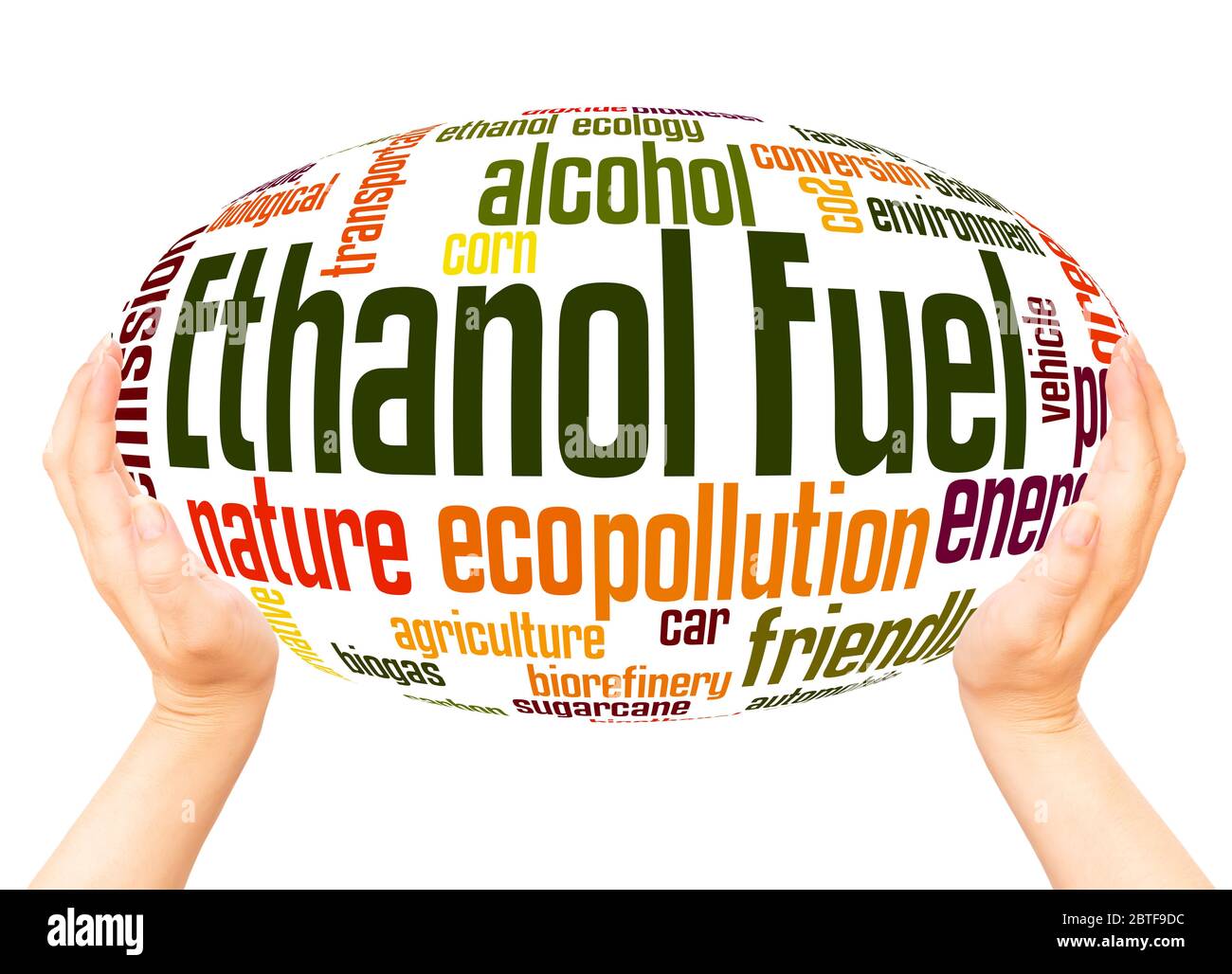 Ethanol fuel word hand sphere cloud concept on white background Stock ...