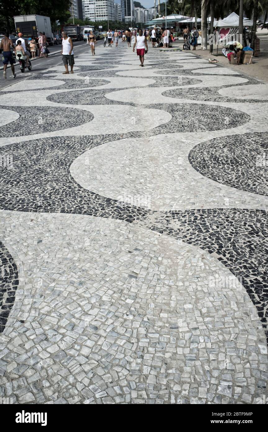 Sidewalk at Copacabana, Rio de Janeiro, Brazil Stock Photo - Alamy