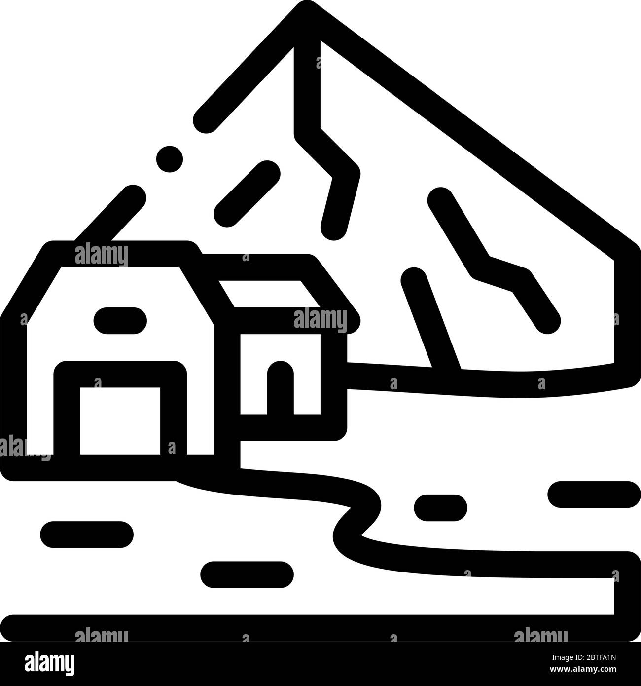 residential buildings in highlands icon vector outline illustration ...