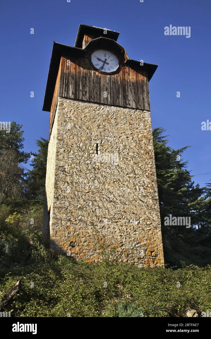 Clock tower in Ohrid. Macedonia Stock Photo - Alamy