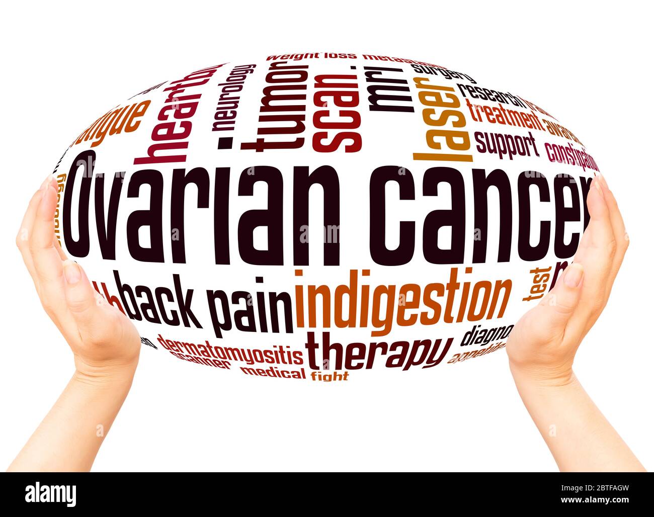 Ovarian cancer word hand sphere cloud concept on white background Stock ...