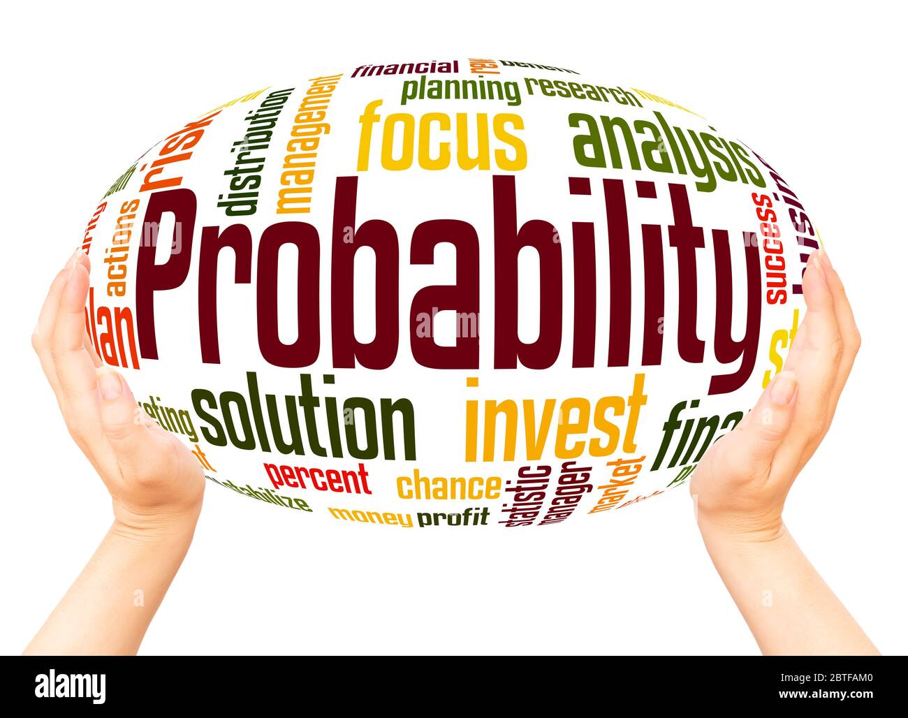 Probability in word hand sphere cloud concept on white background Stock ...