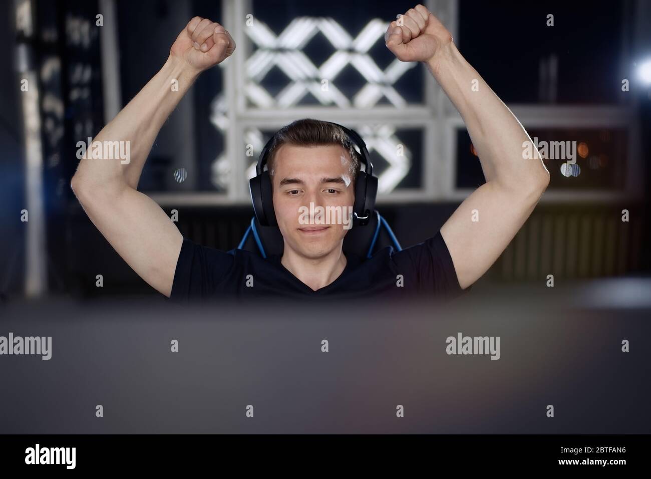 Computer game playing backlit hi-res stock photography and images - Alamy