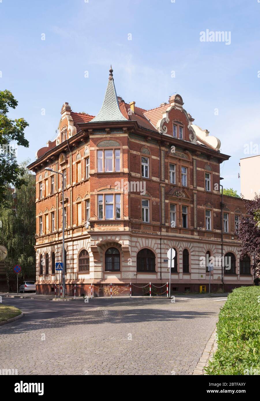 Old house at historical district of Zary. Poland Stock Photo - Alamy