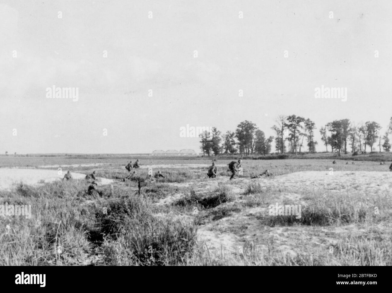 german soldiers advancing towards the Desna River Bridge Operation ...