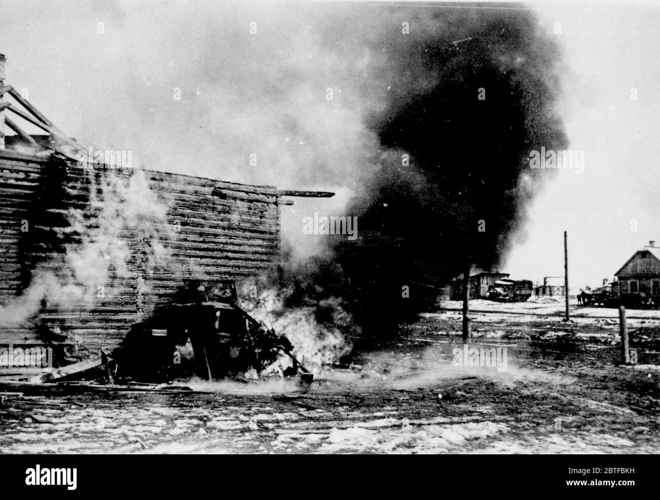Burning vehicle Operation Barbarossa - German Invasion of Russia, 1941 ...