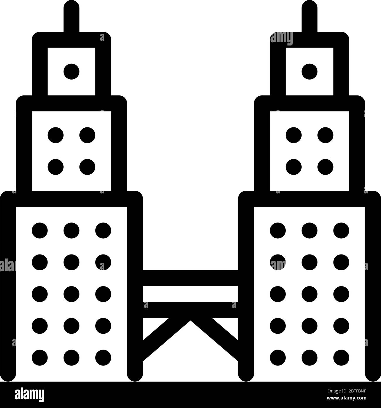 petronas towers icon vector outline illustration Stock Vector Image ...