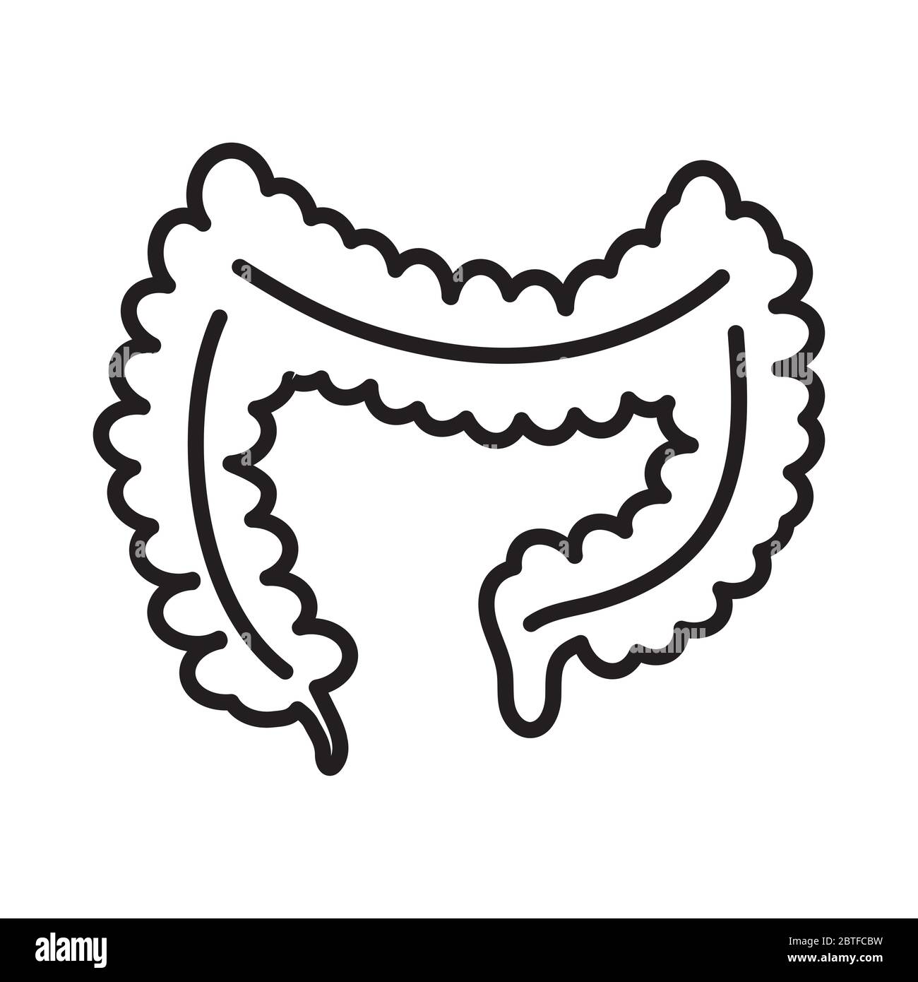 Intestine outline icon vector for medical website, app. Dysbiosis ...