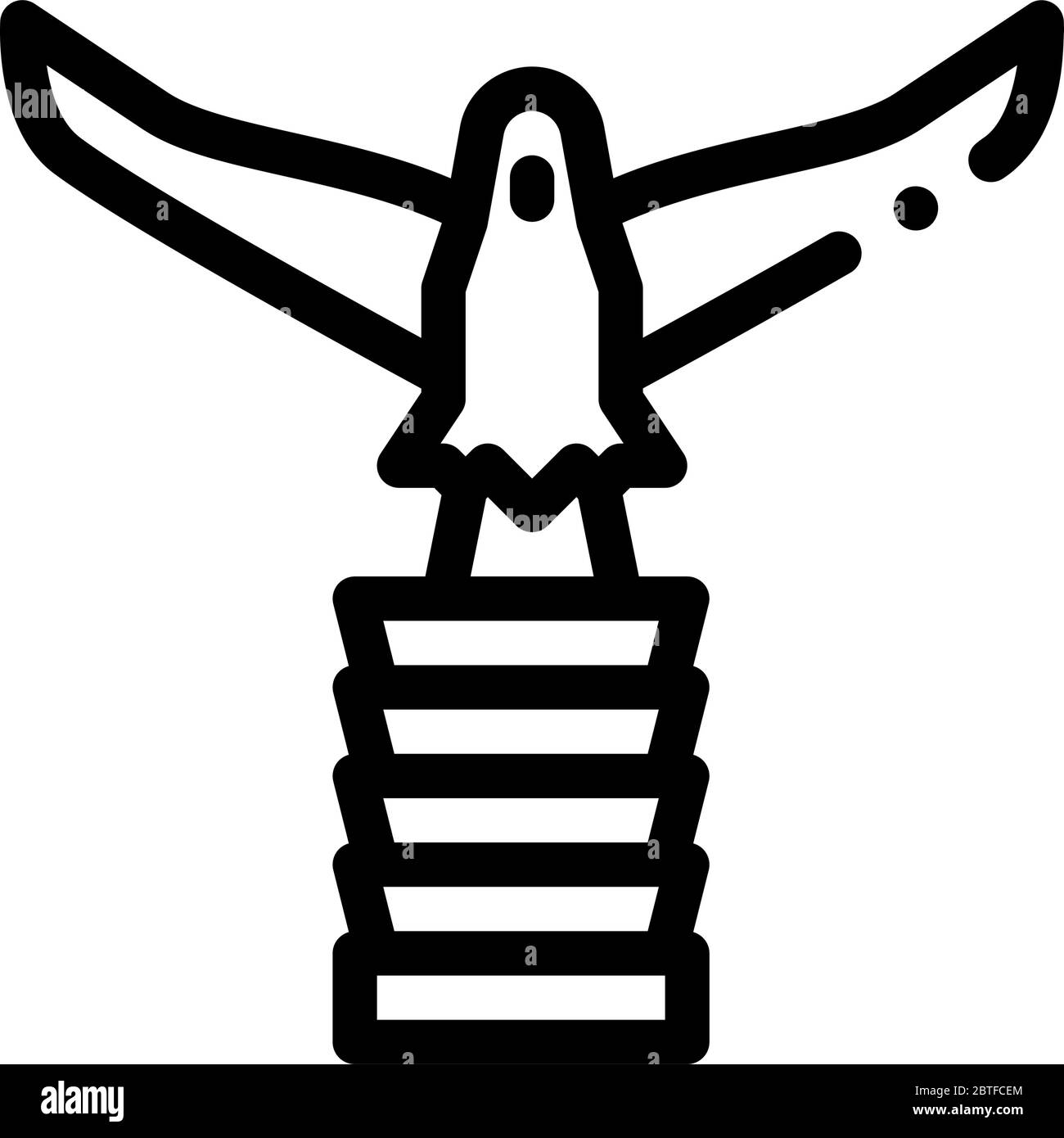 winged bird statue icon vector outline illustration Stock Vector Image ...