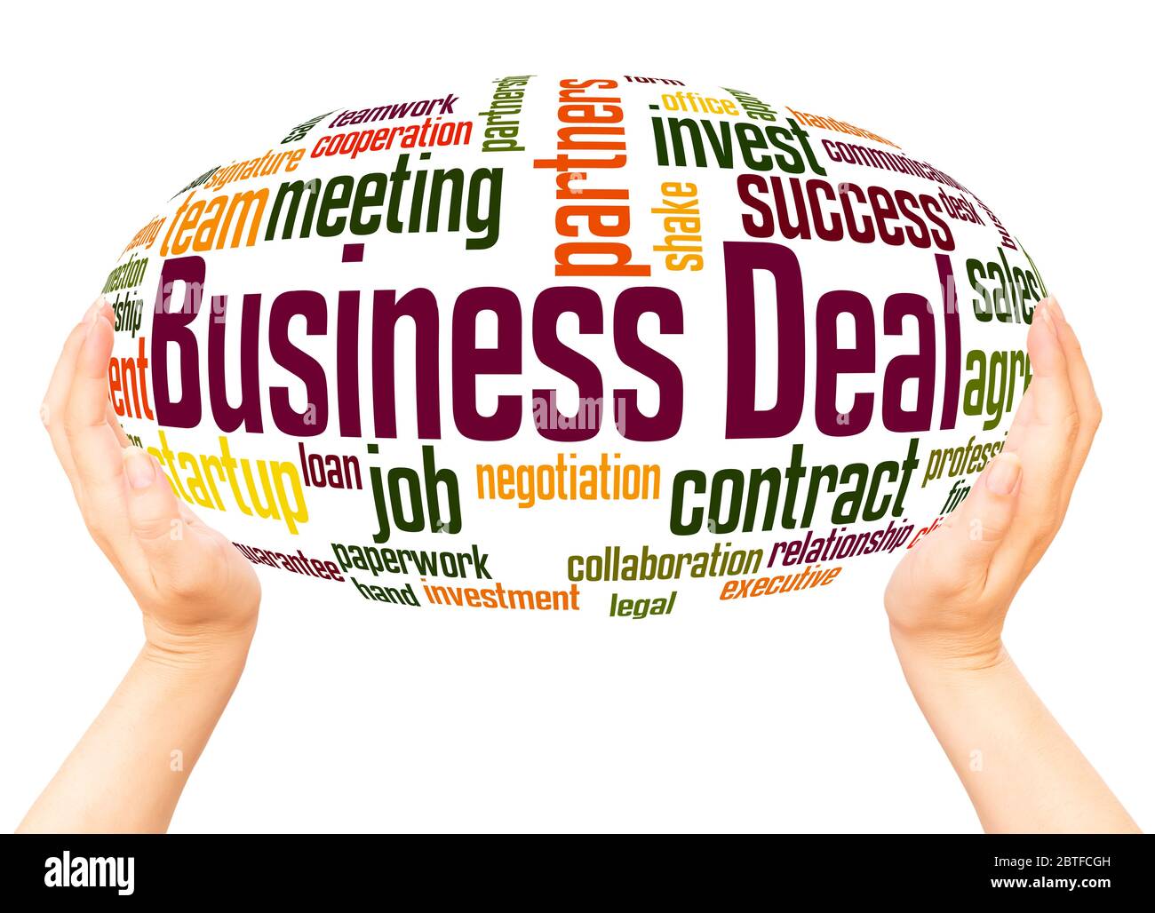 Business deal word hand sphere cloud concept on white background Stock ...