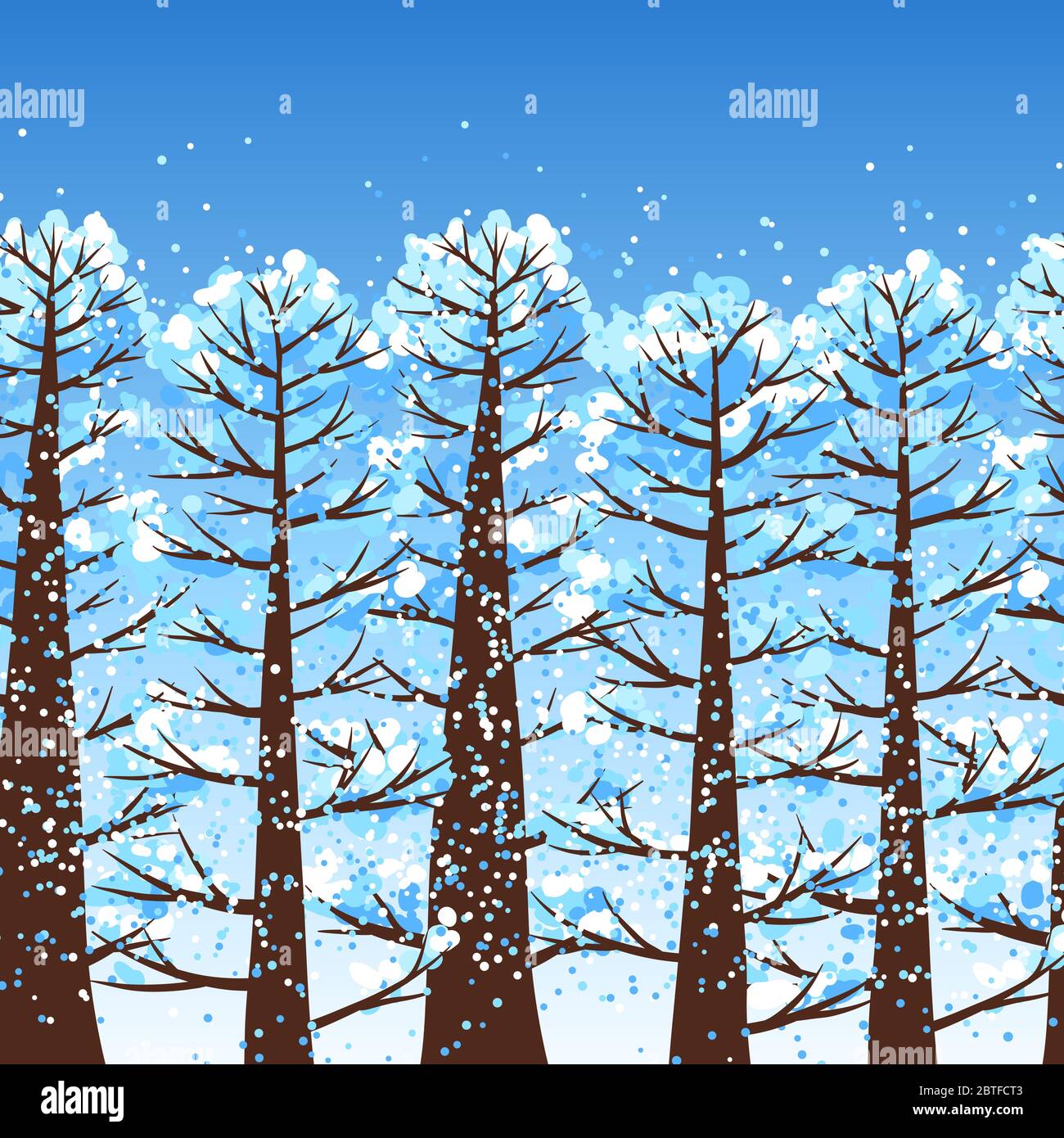 Winter forest background with stylized trees Stock Vector Image & Art ...