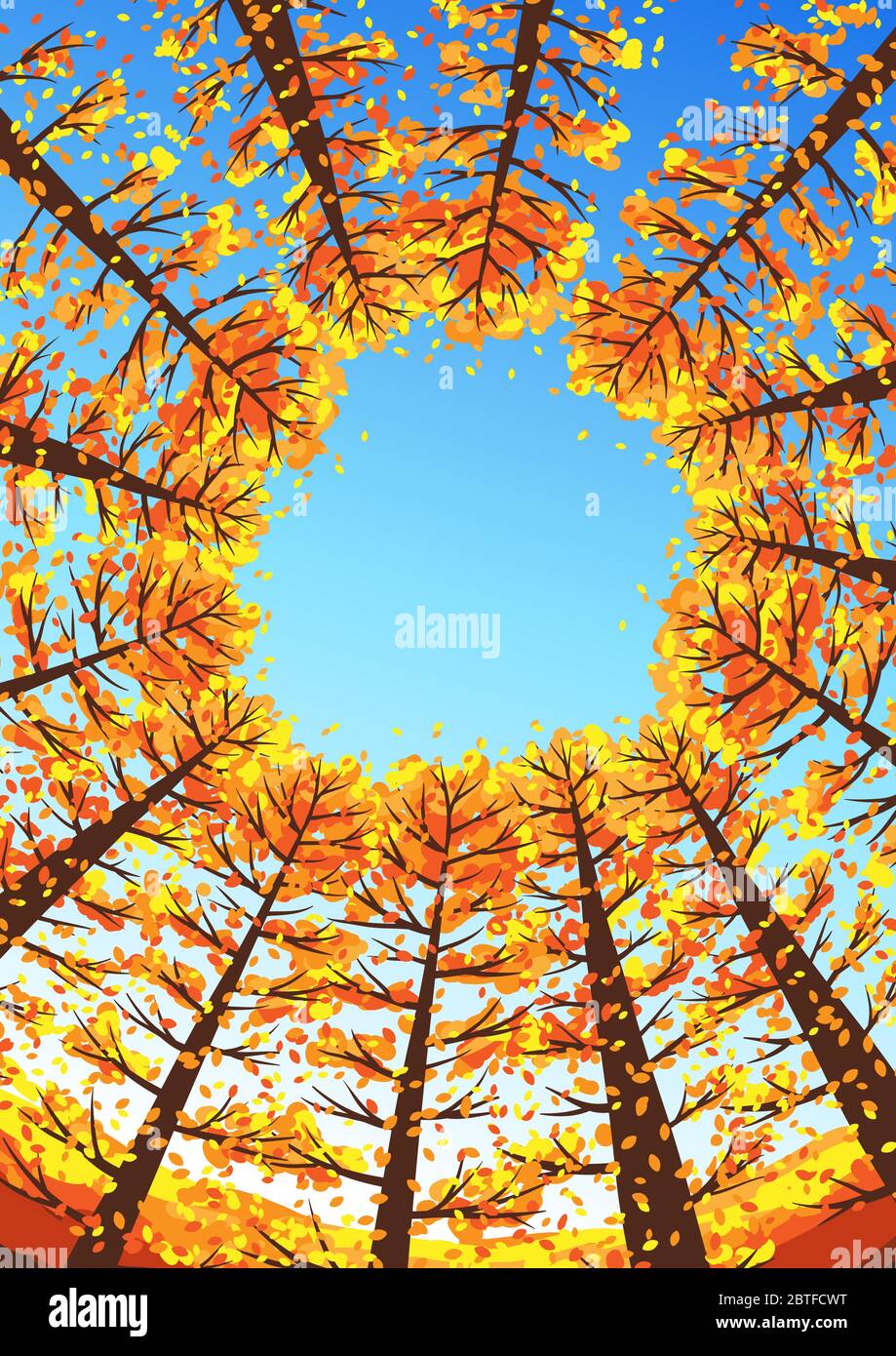 Autumn forest background with stylized trees Stock Vector Image & Art ...