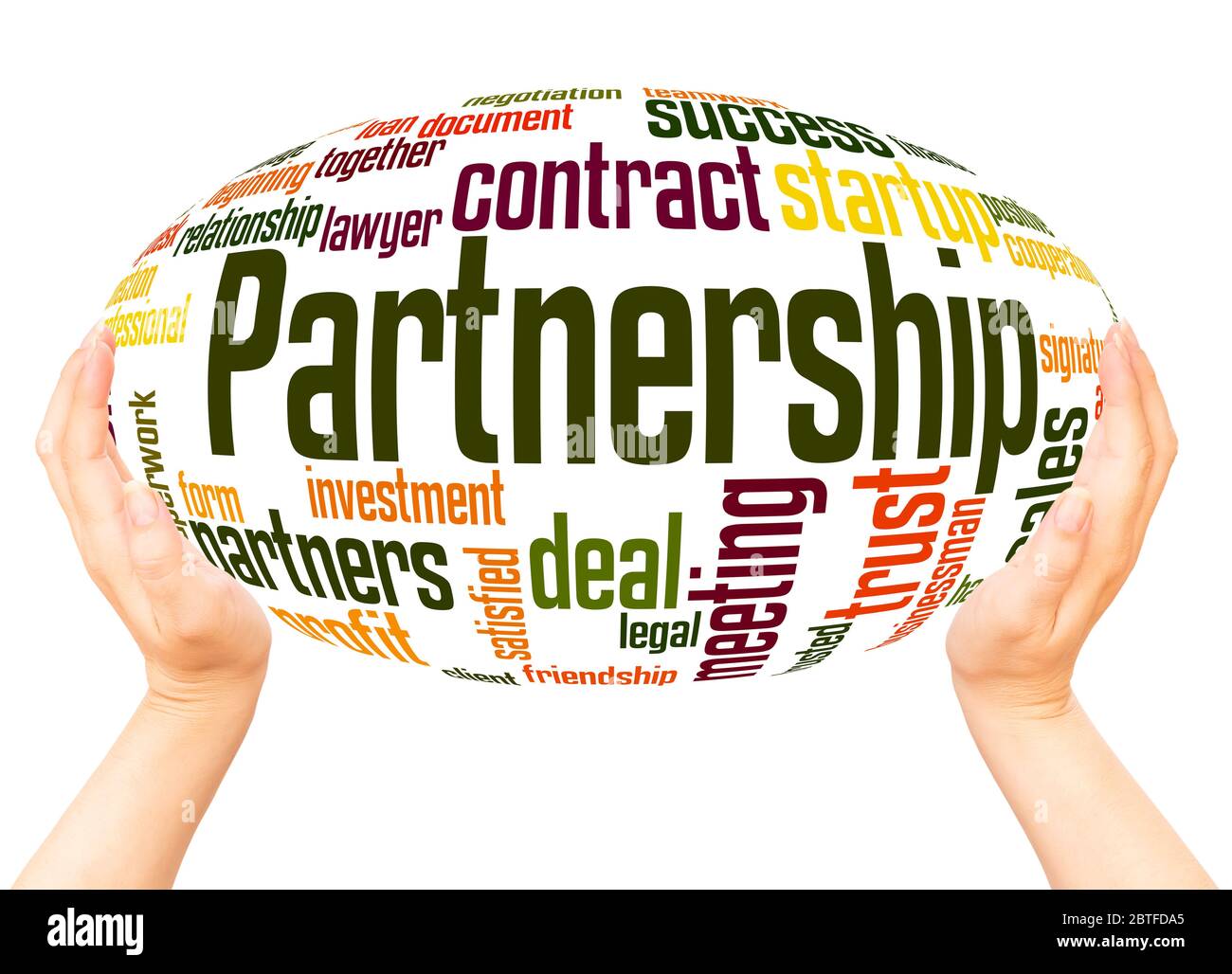 Partnership word hand sphere hi-res stock photography and images - Alamy