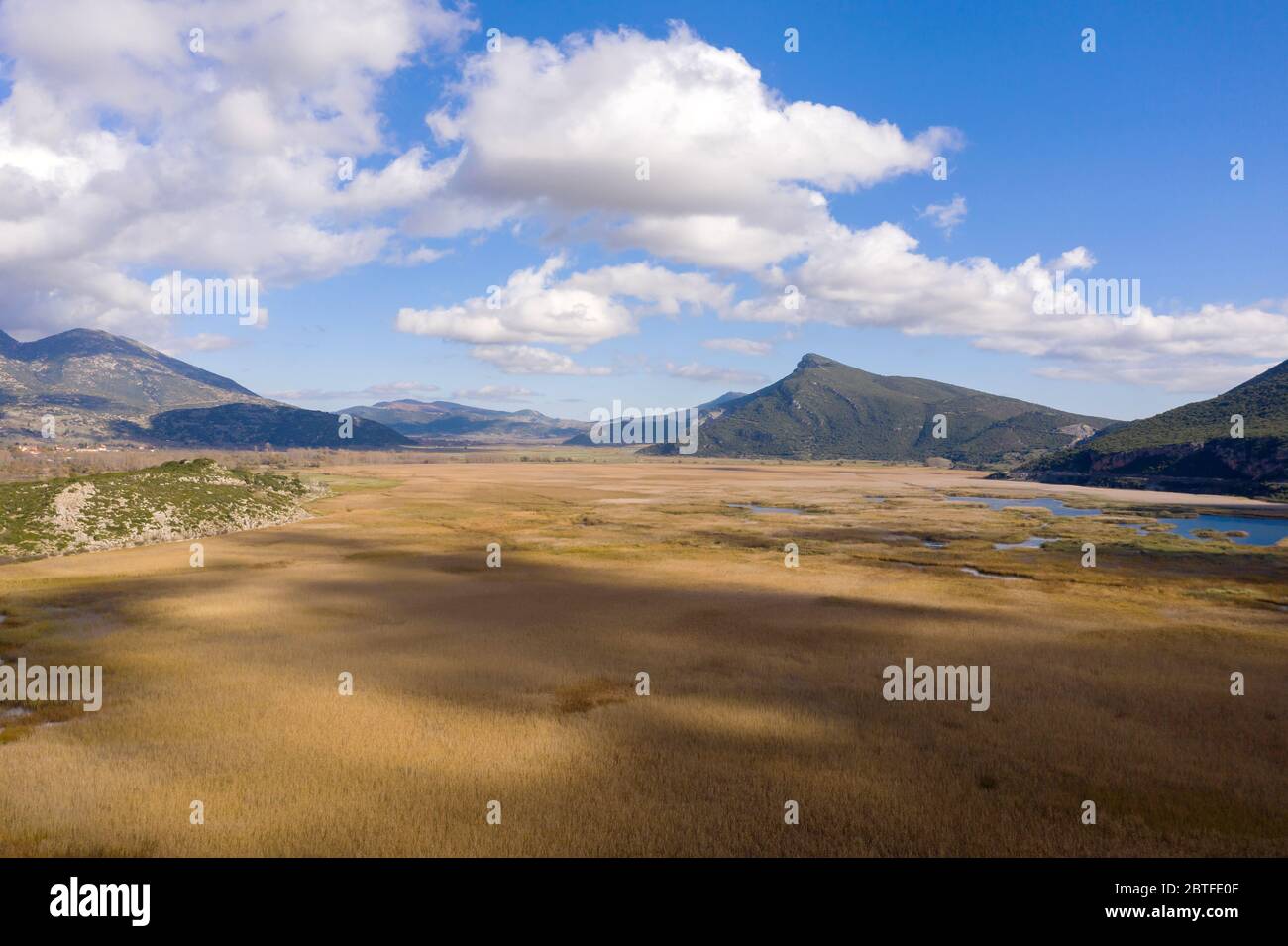 Aerial view of Stymphalia lake located in Peloponnese, Greece Stock ...
