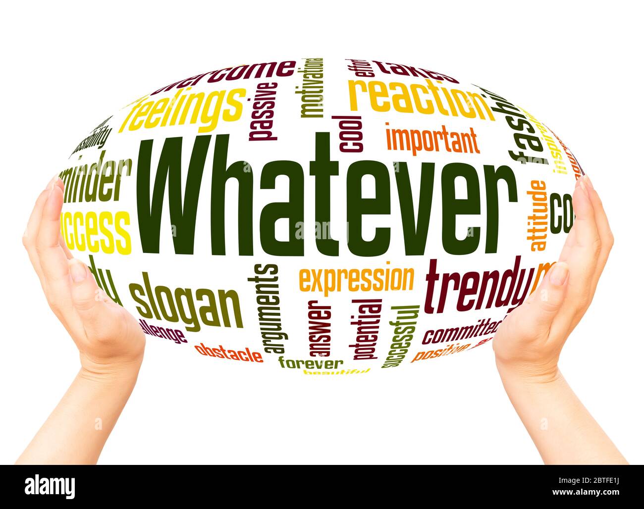 Whatever word hand sphere cloud concept on white background Stock Photo ...