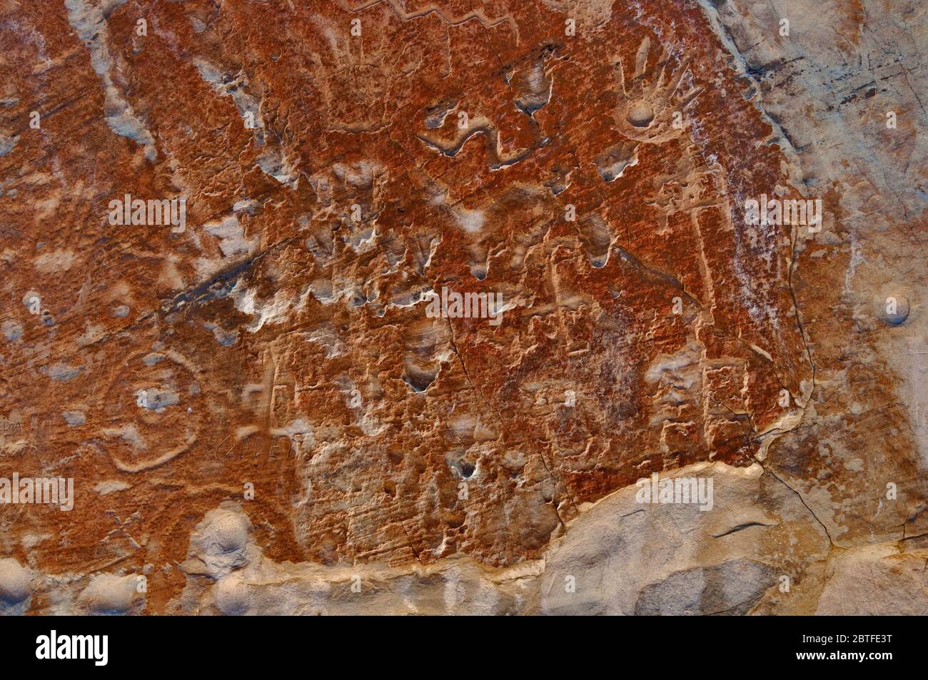 Petroglyphs at Inscription Trail, El Morro National Monument, New ...