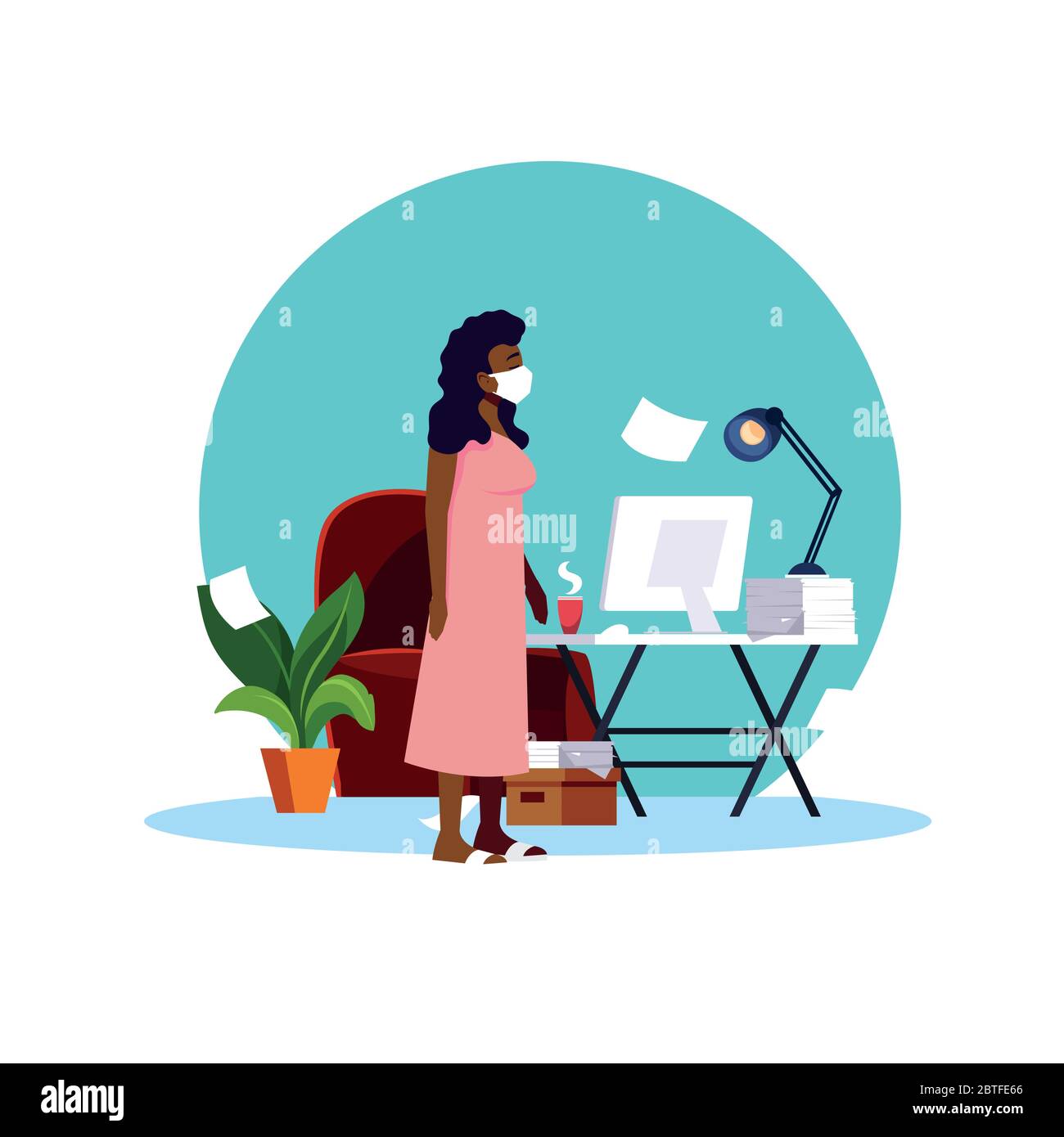 Woman feeling sick at home design of Medical care and covid 19 virus ...