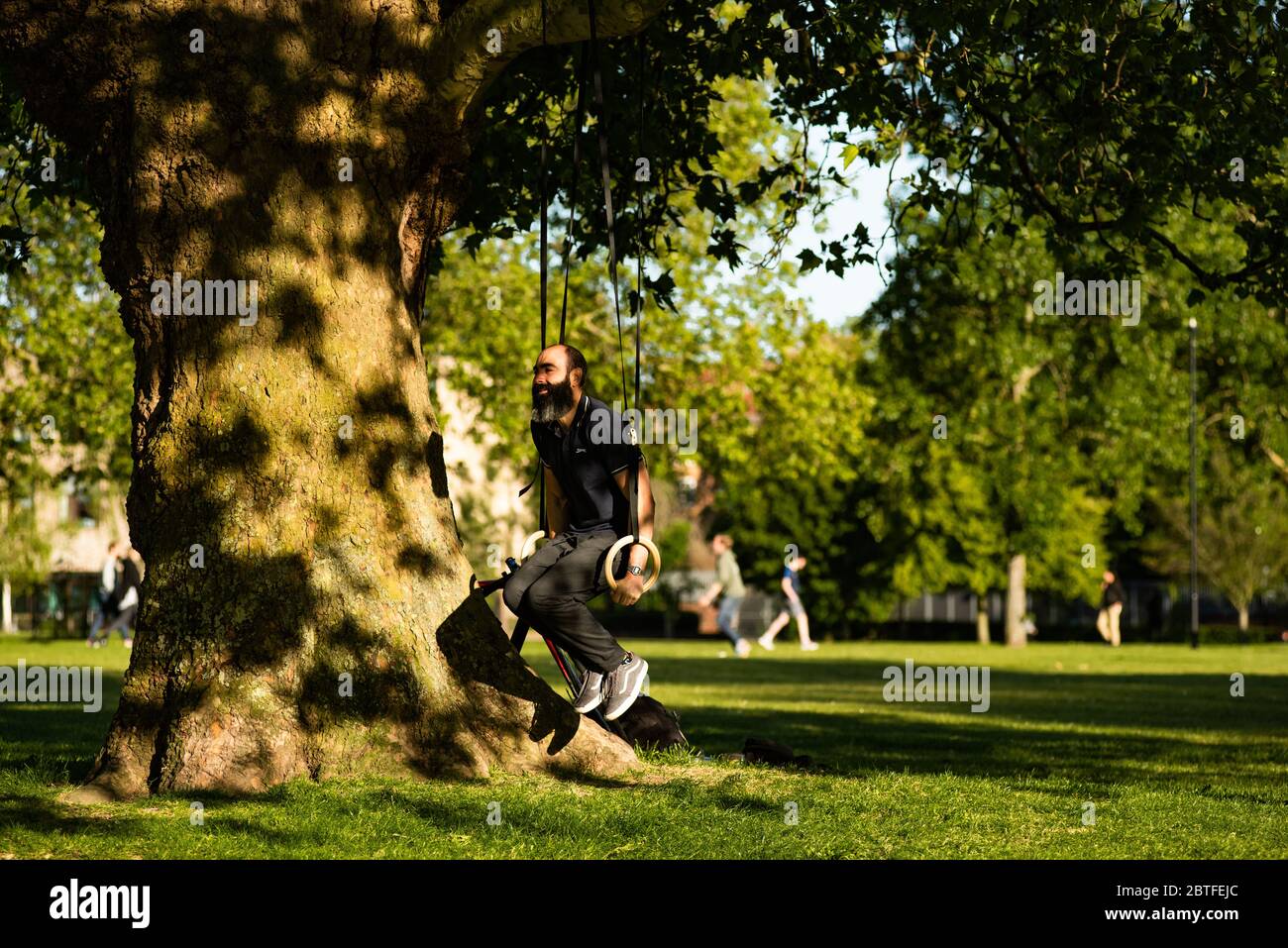 Exercise in the park Stock Photo - Alamy