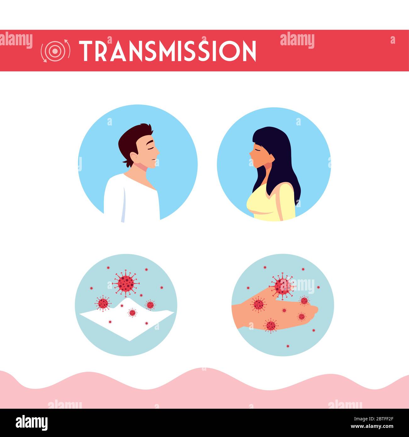 Woman man and transmission design of Covid 19 virus theme Vector ...